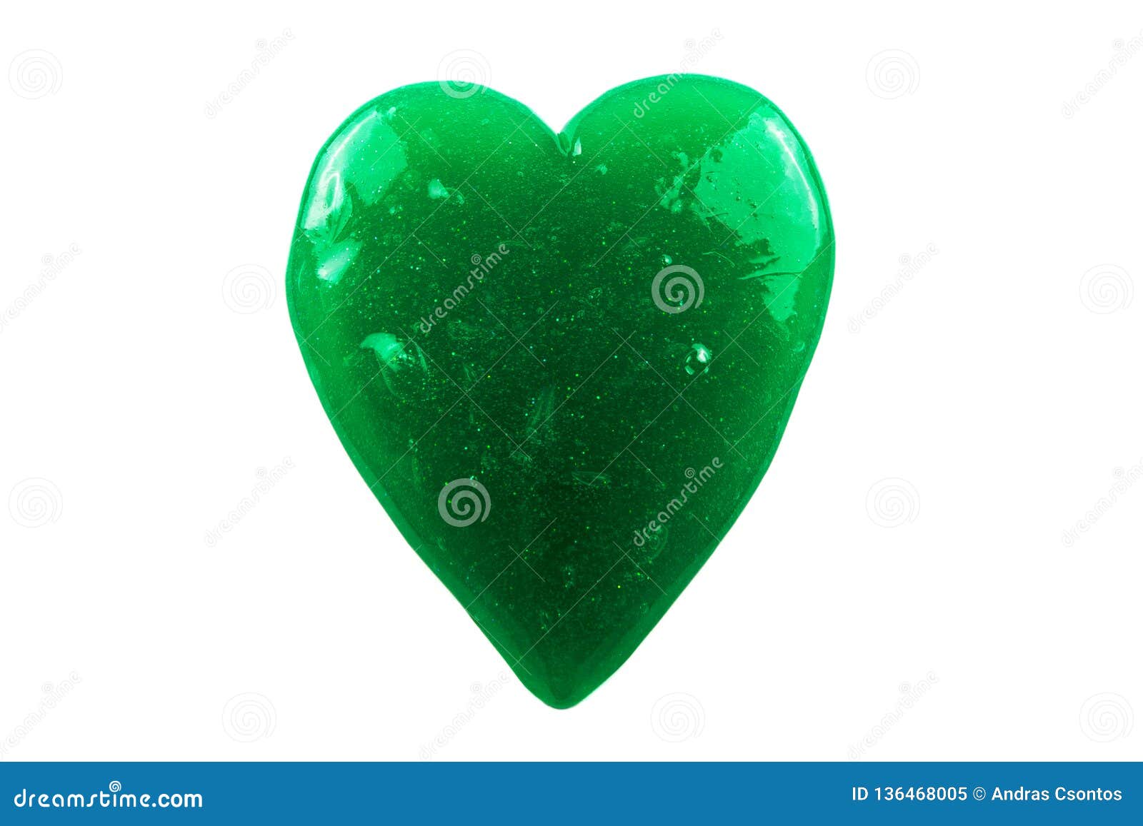Heart Shape Made from Green Slime Isolated on White Stock Image - Image ...