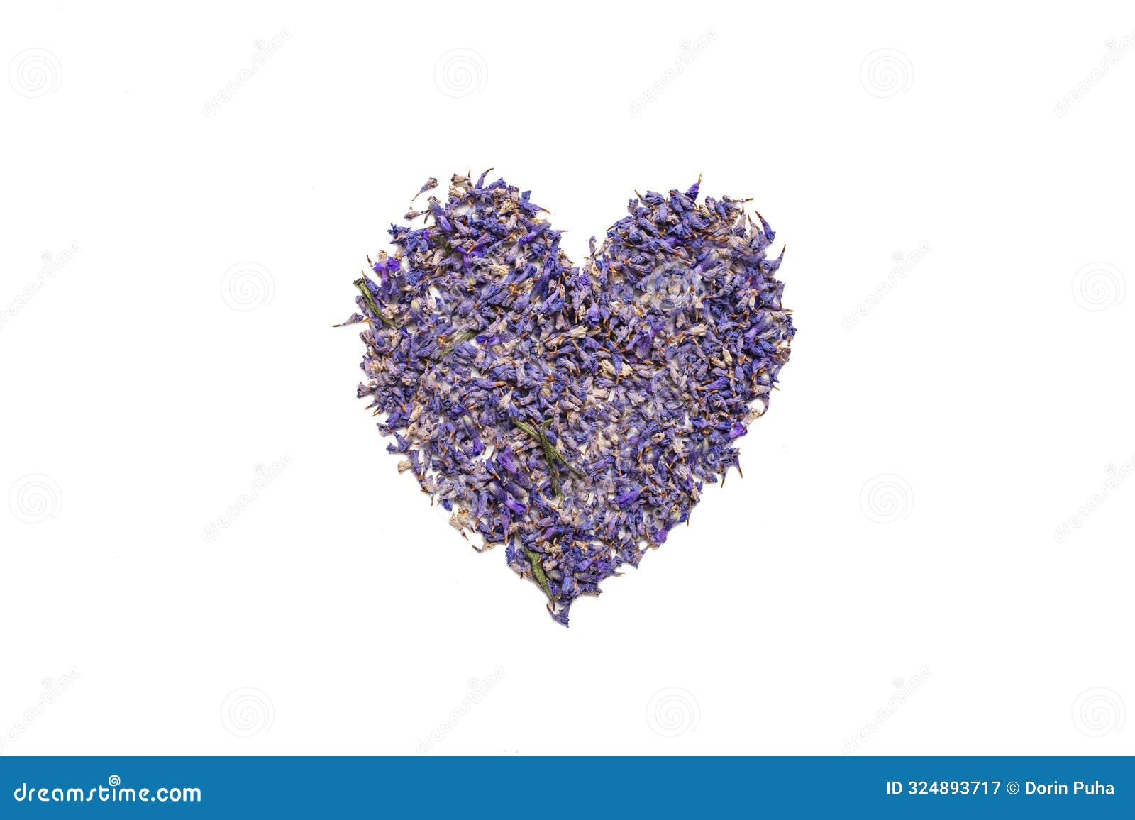 Heart Shape Made from Lavender Flowers, Isolated on White Background ...