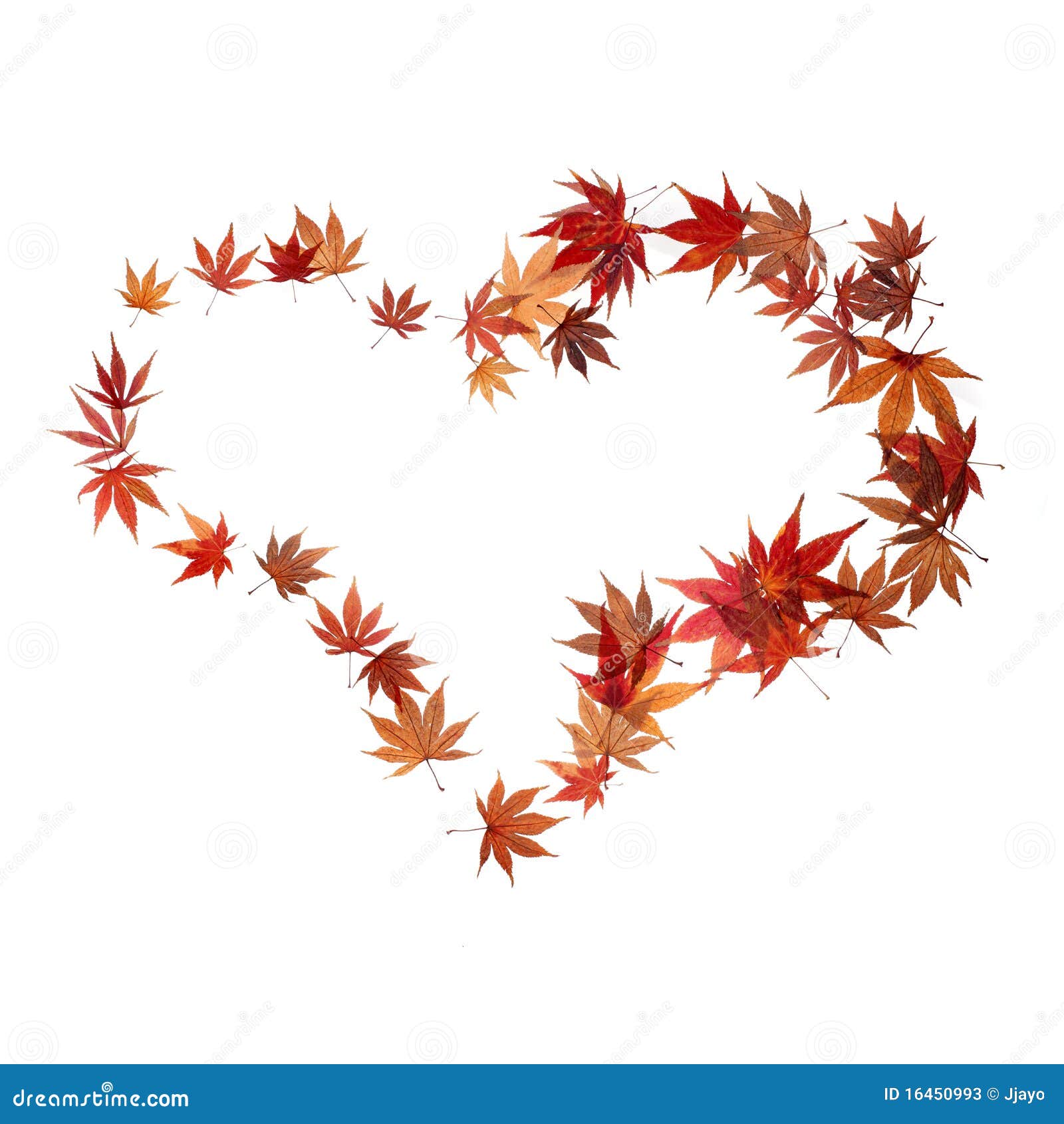 Heart Shape Made By Maple Autumn Leaves Stock Photos - Image: 16450993