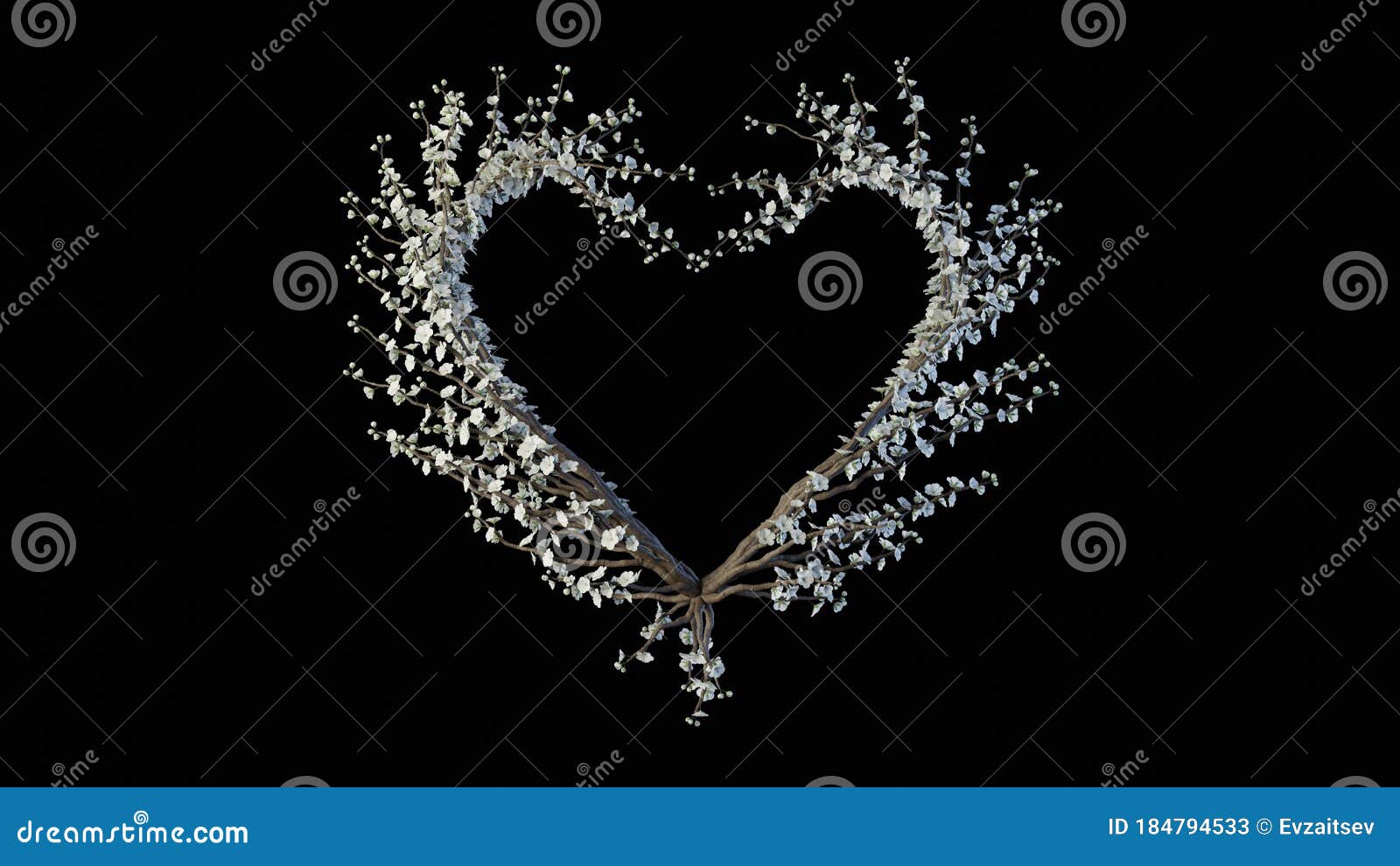 Heart Shape Made Out of Flowers Stock Illustration - Illustration of ...