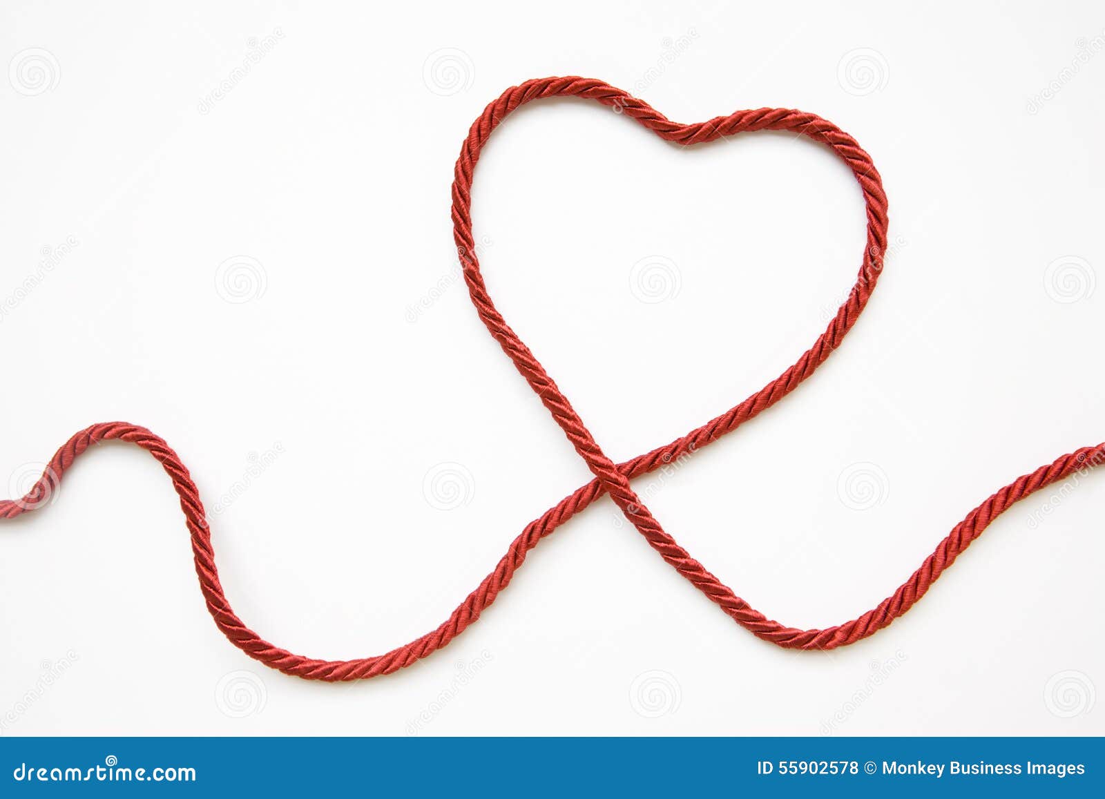 Heart Shape Made from Red Cord Stock Photo - Image of white, cardiology ...