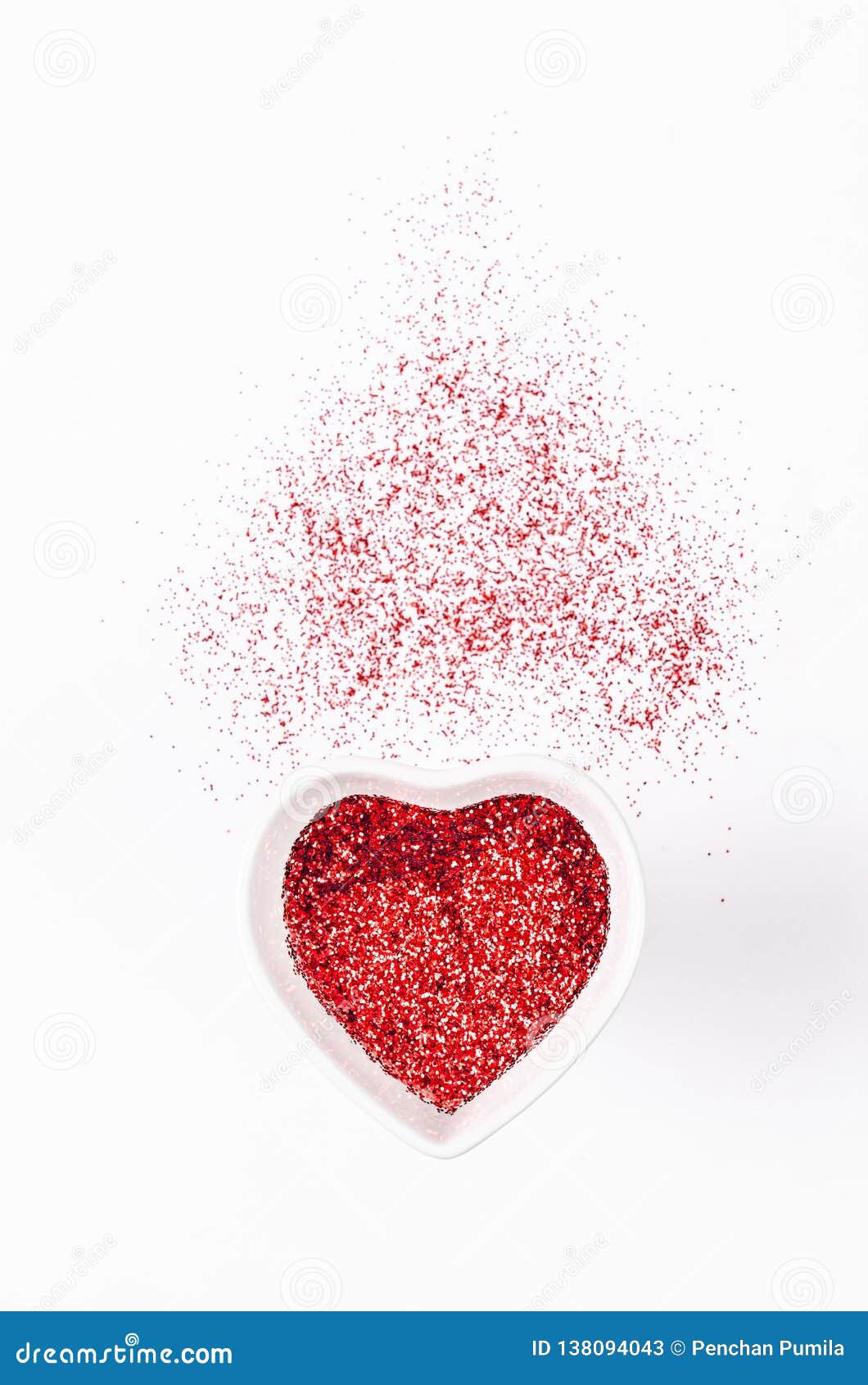 Heart Shape Made of Red Glitter Stock Image - Image of view, element ...