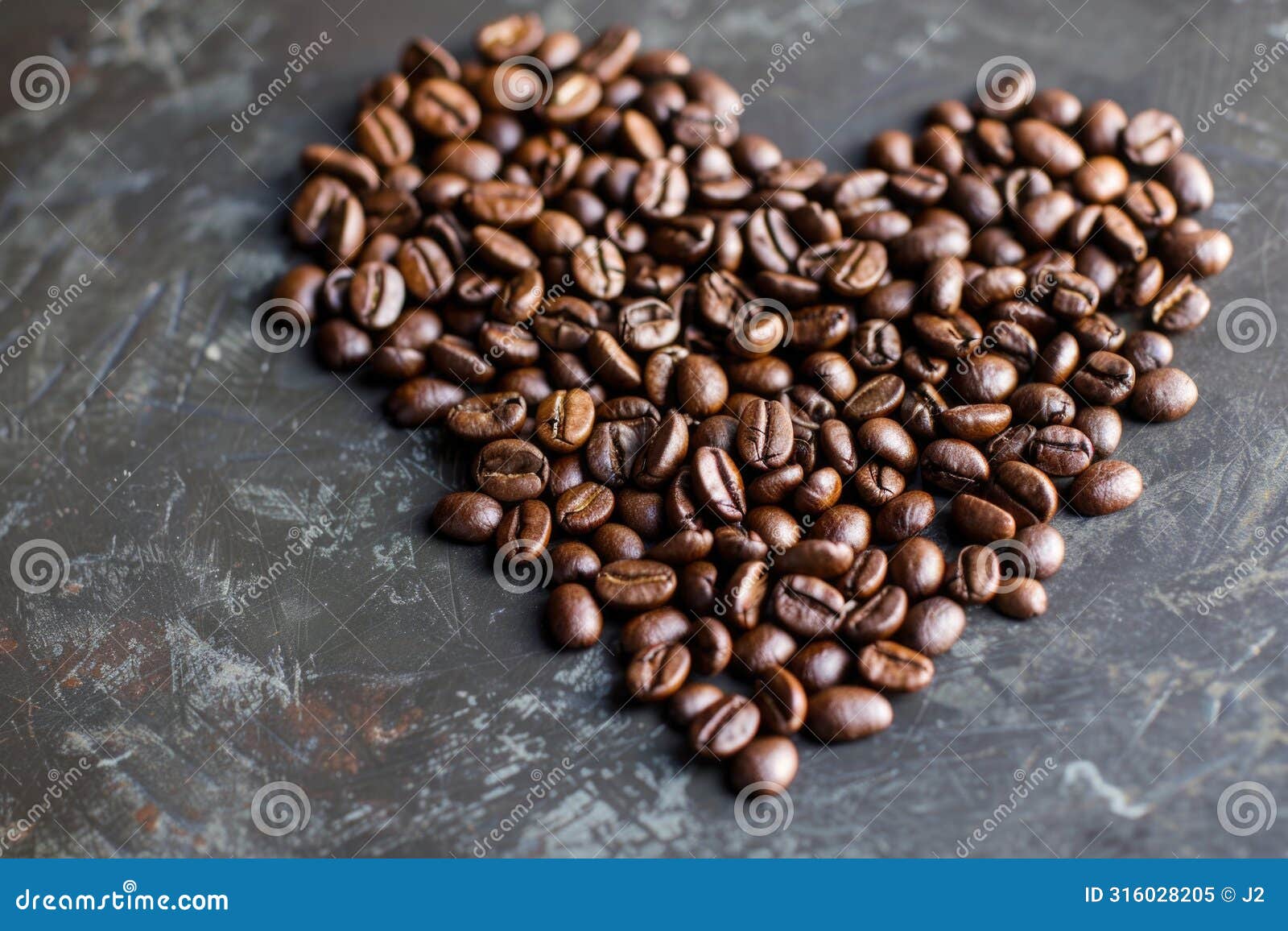 Heart Shape Made of Roasted Coffee Beans on a Plain Background ...