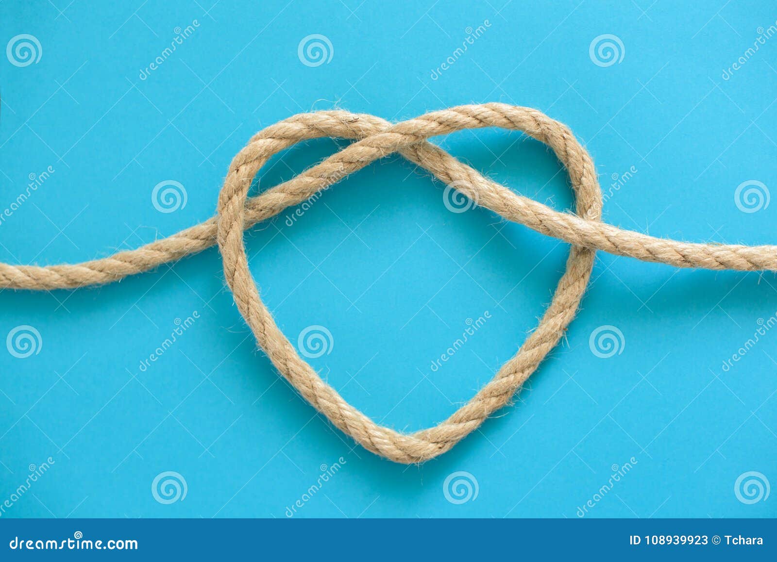 Heart shape made of rope stock image. Image of blue - 108939923