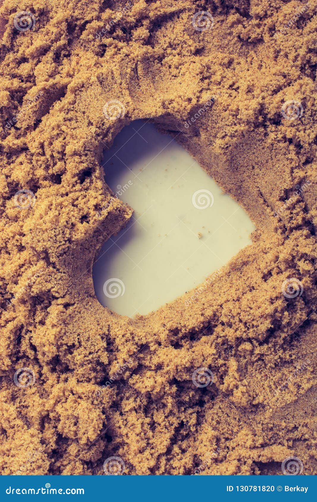 Heart Shape Made on the Sand Background Stock Photo - Image of abstract ...