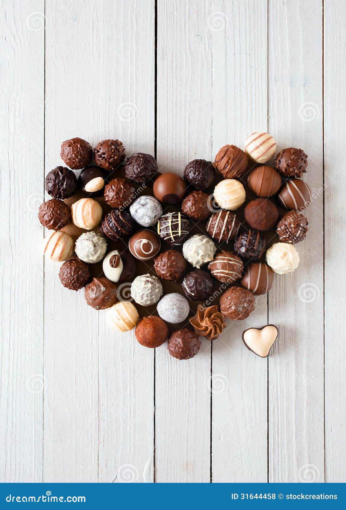 Heart Shape Made with Various Chocolate Truffles Stock Photo - Image of ...