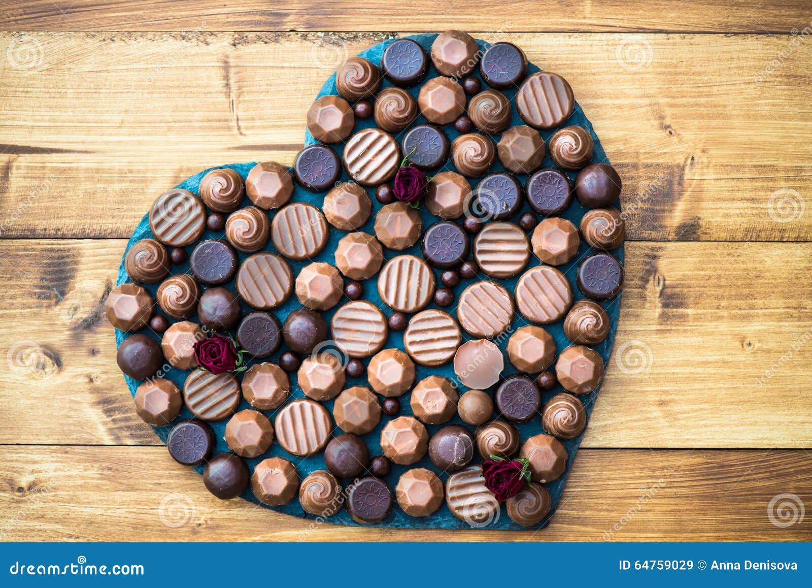 Heart Shape Made with Various Types of Chocolate Truffles Stock Image ...