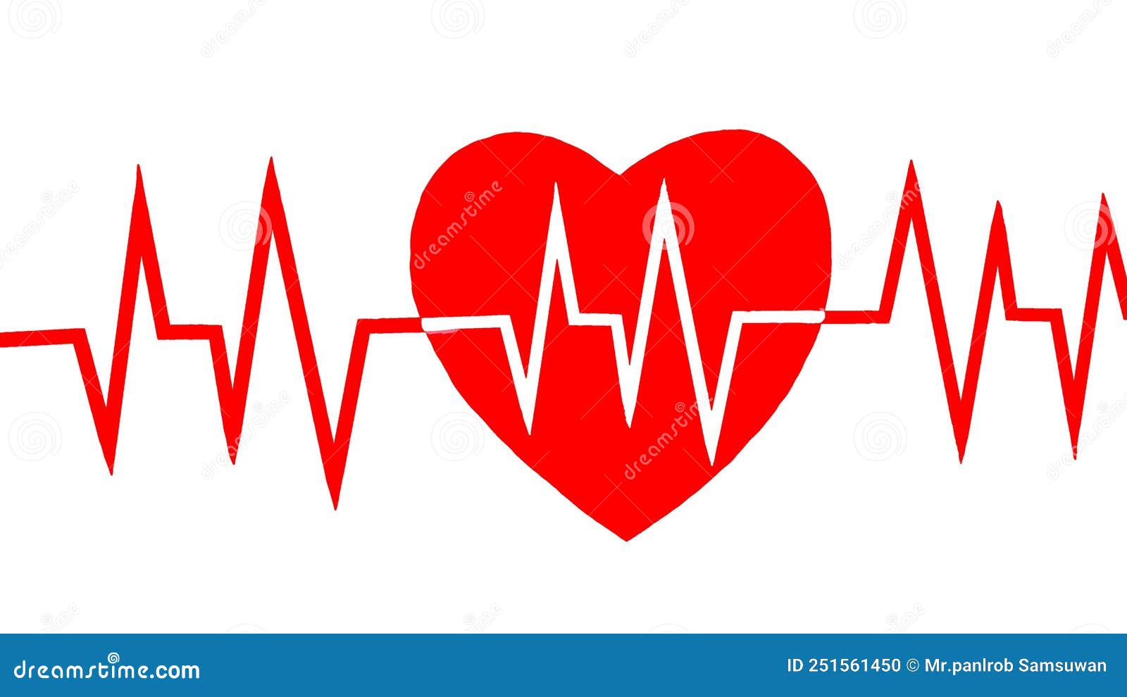 Heart Wave Pattern on White Background. Stock Illustration ...