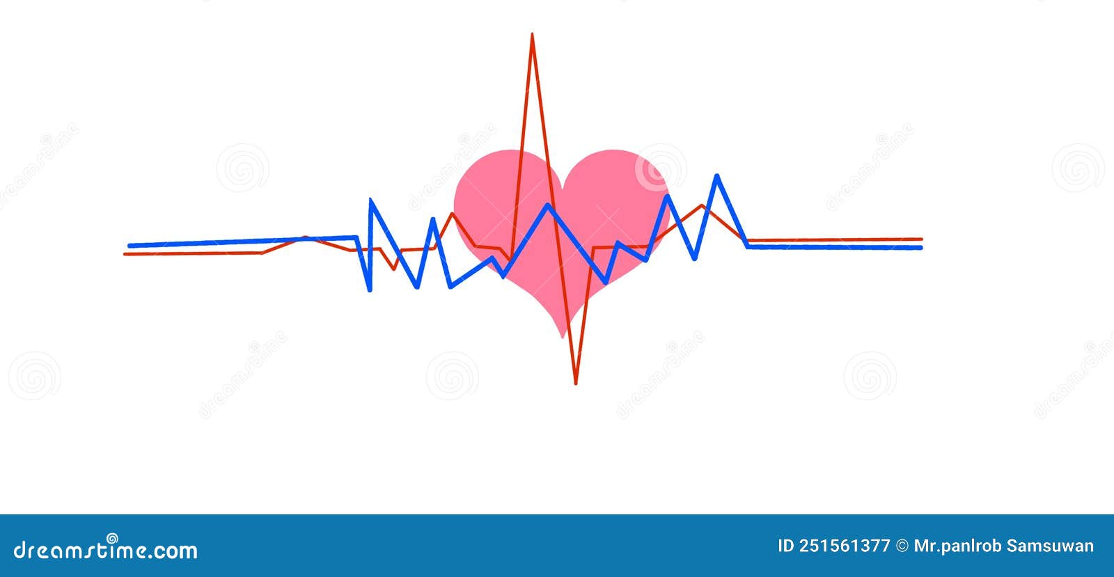 Heart Wave Pattern on White Background. Stock Illustration ...