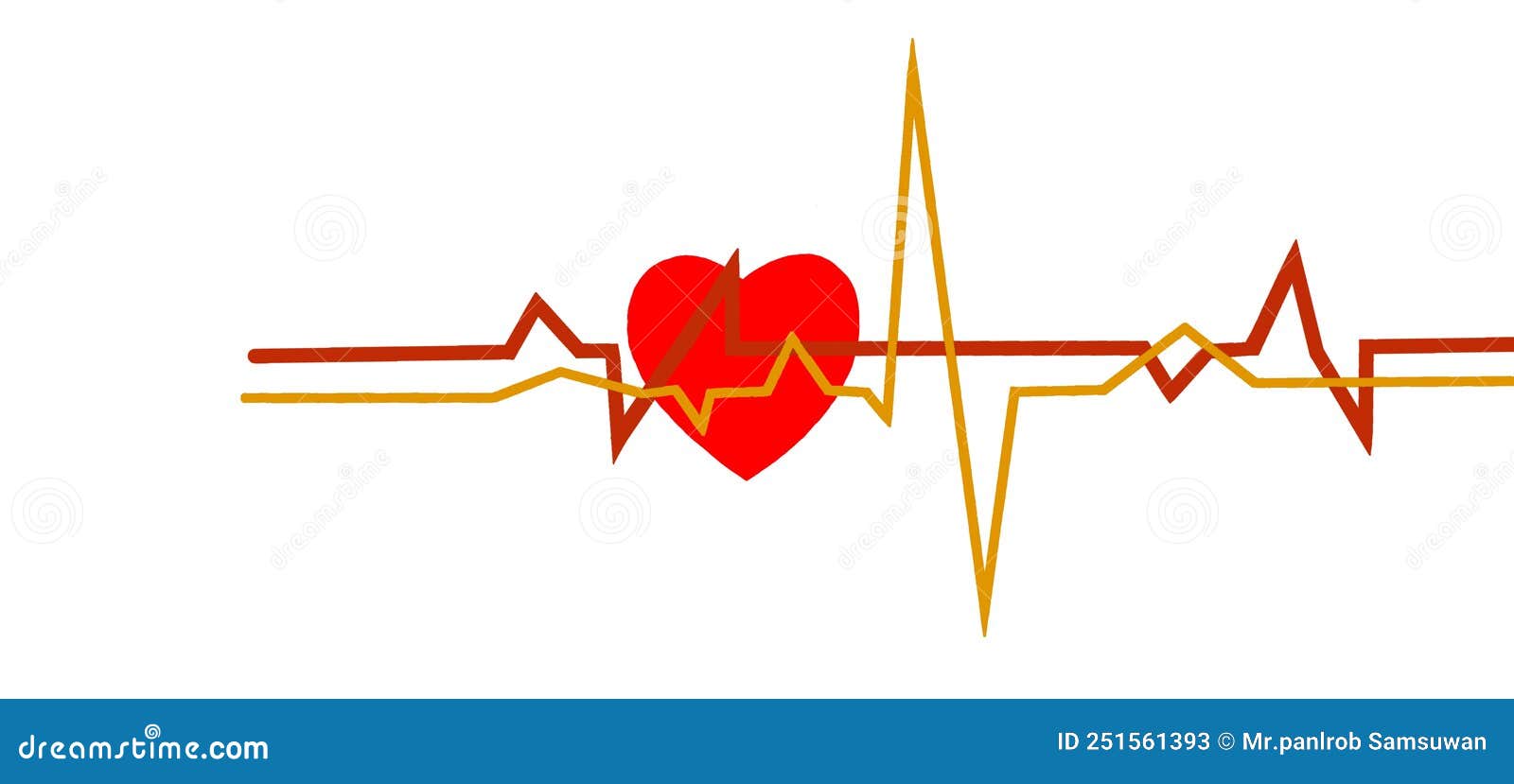 Heart Wave Pattern on White Background. Stock Illustration ...