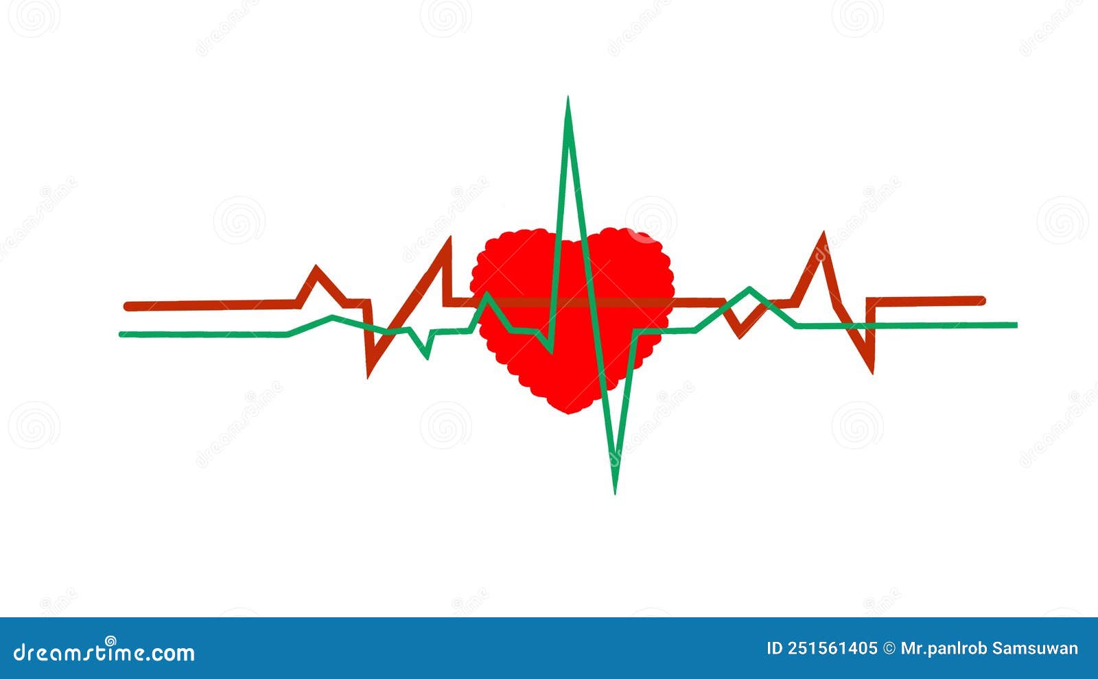 Heart Wave Pattern on White Background. Stock Illustration ...