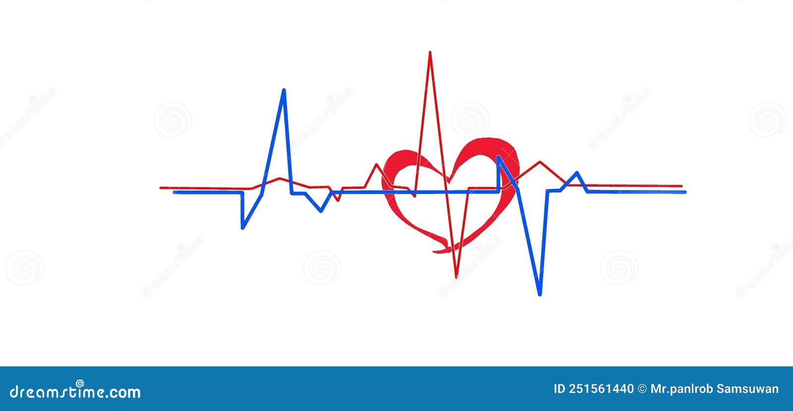 Heart Wave Pattern on White Background. Stock Illustration ...