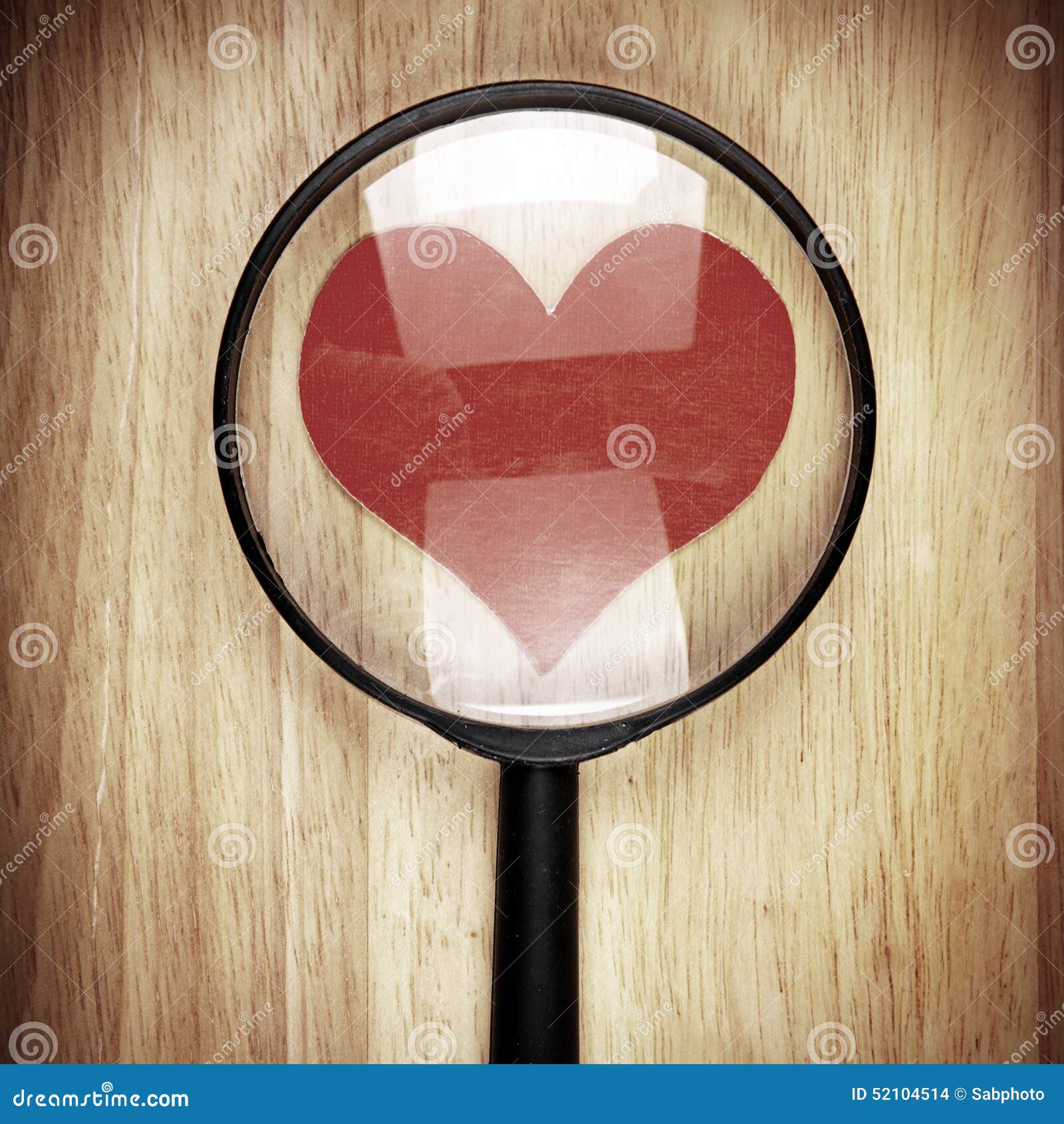 Heart Shape in the Magnifying Glass Stock Photo - Image of lens ...