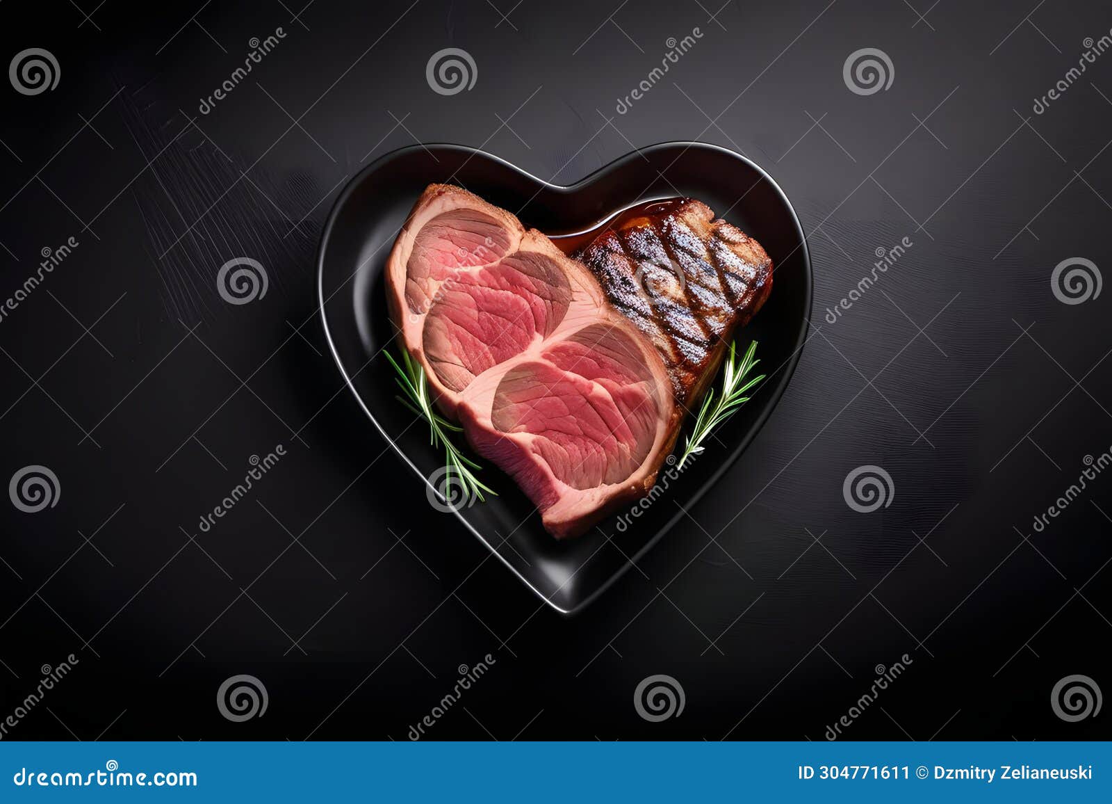 Heart in the Shape of Meat. Generative AI Stock Illustration ...