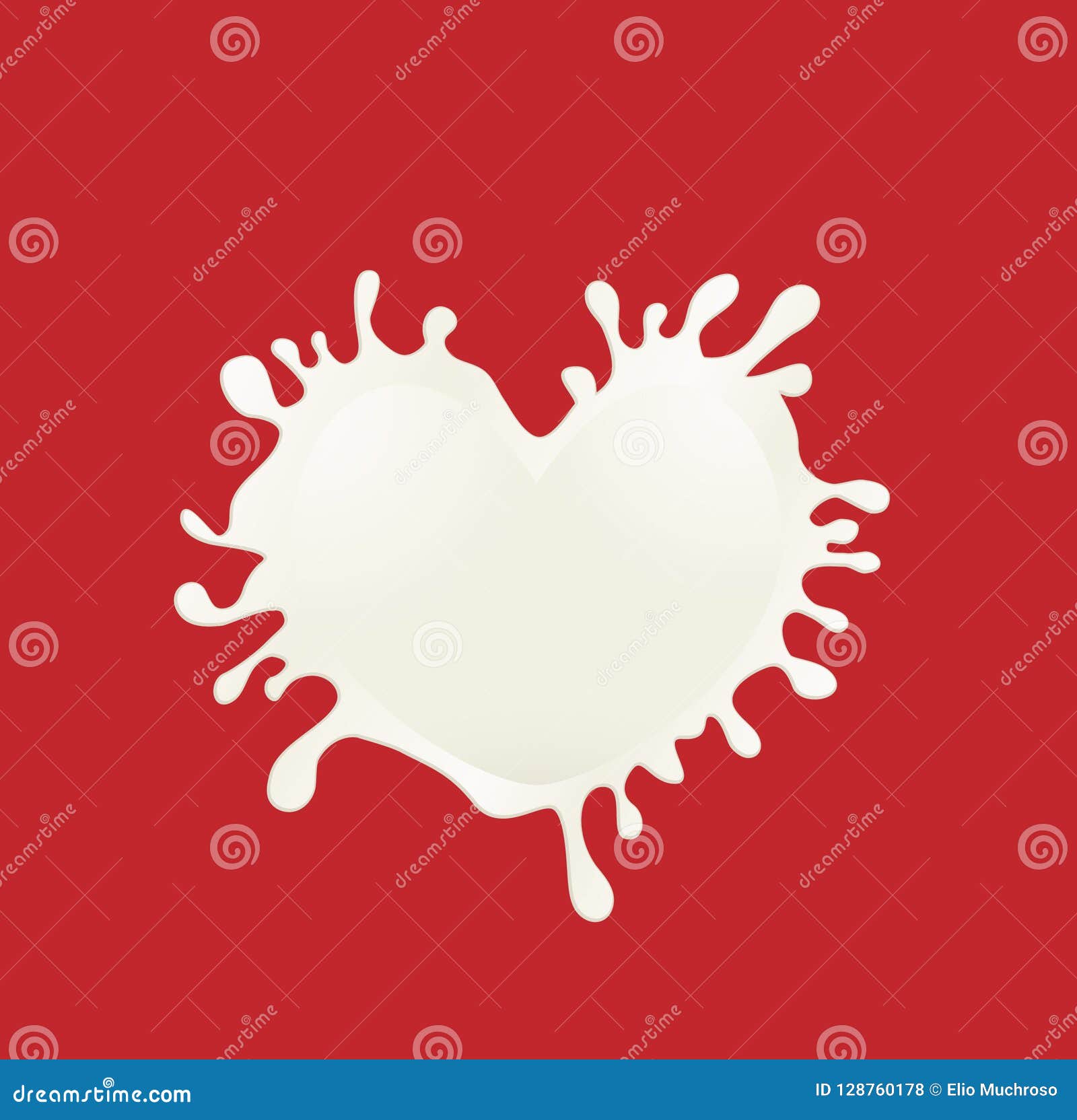 Heart Shape Milk splash stock vector. Illustration of flowing - 128760178