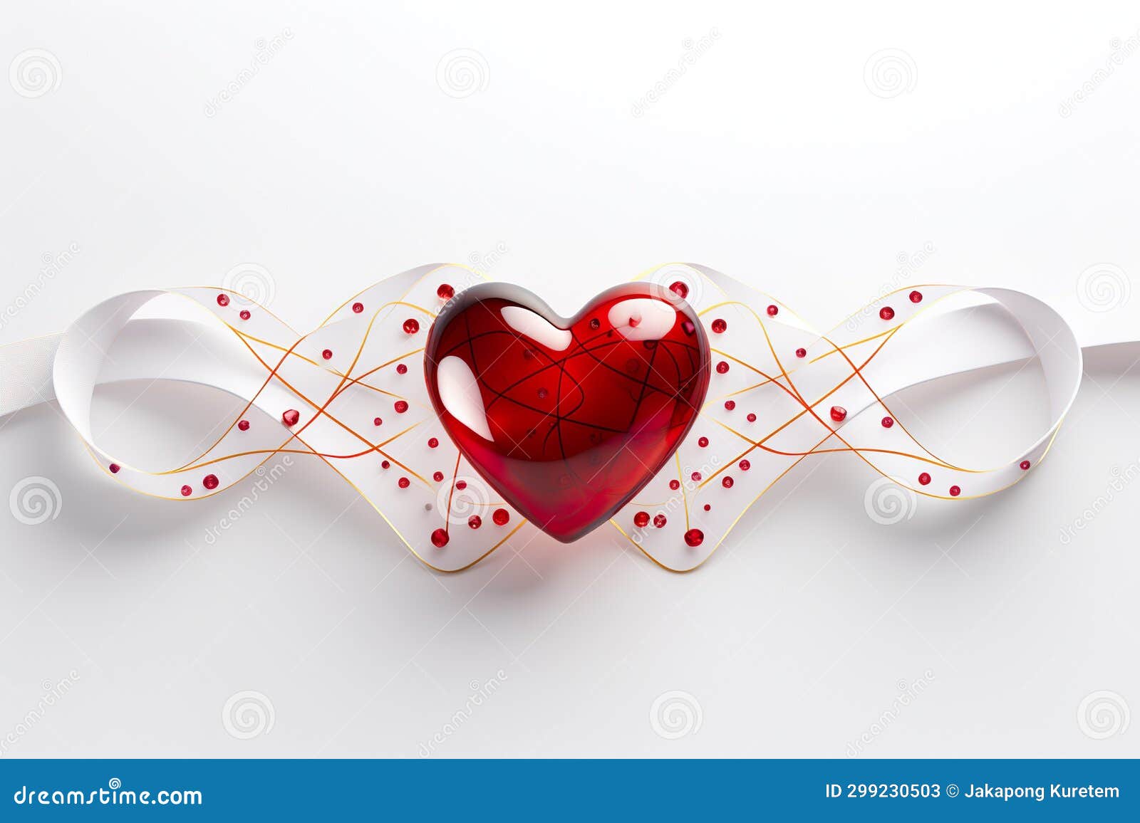 Heart Shape on a Minimalist White Background Stock Illustration ...