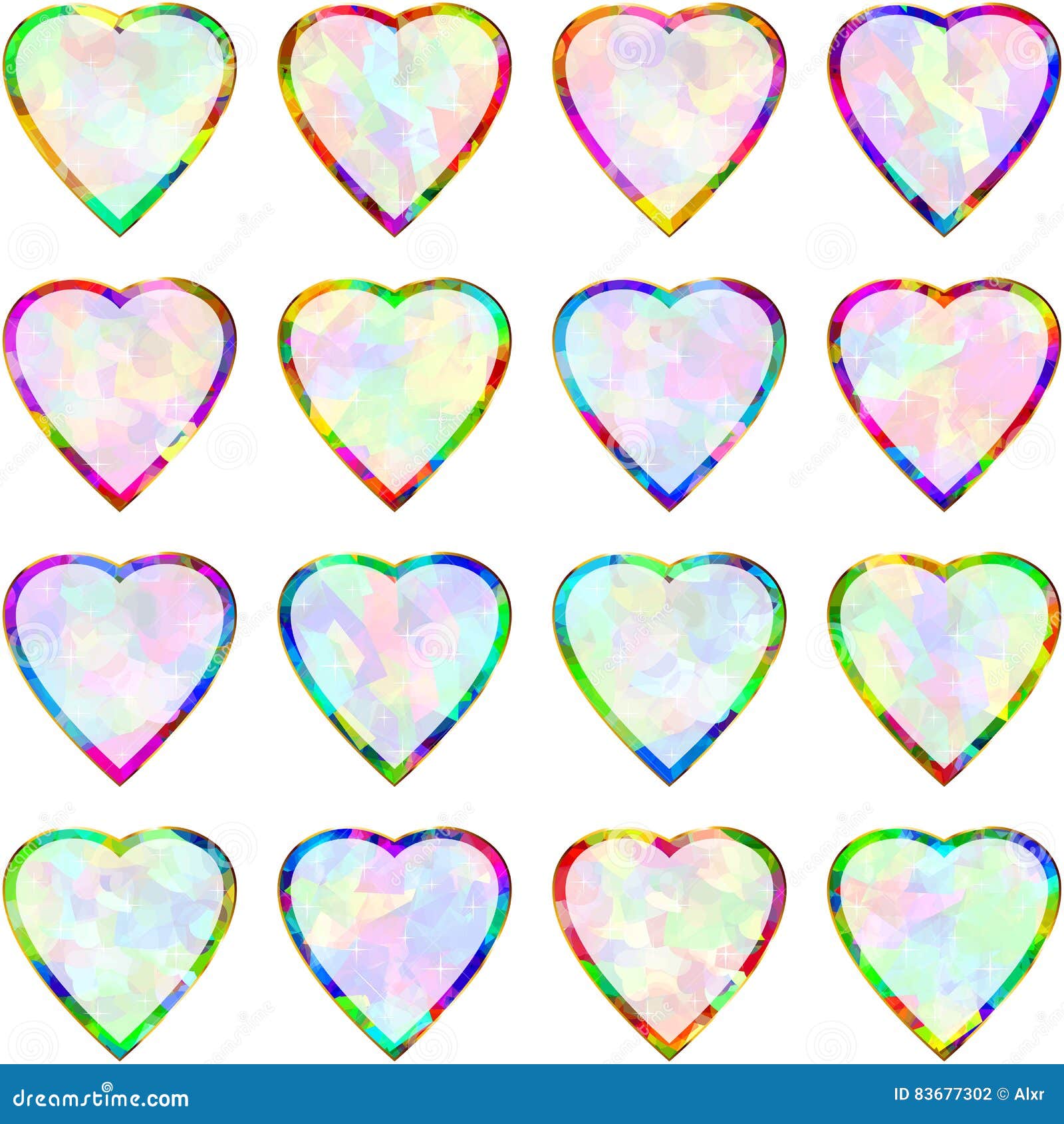 Heart Shape Multicolor Frame Pendant Abstract Symbol Icon Set Stock ...