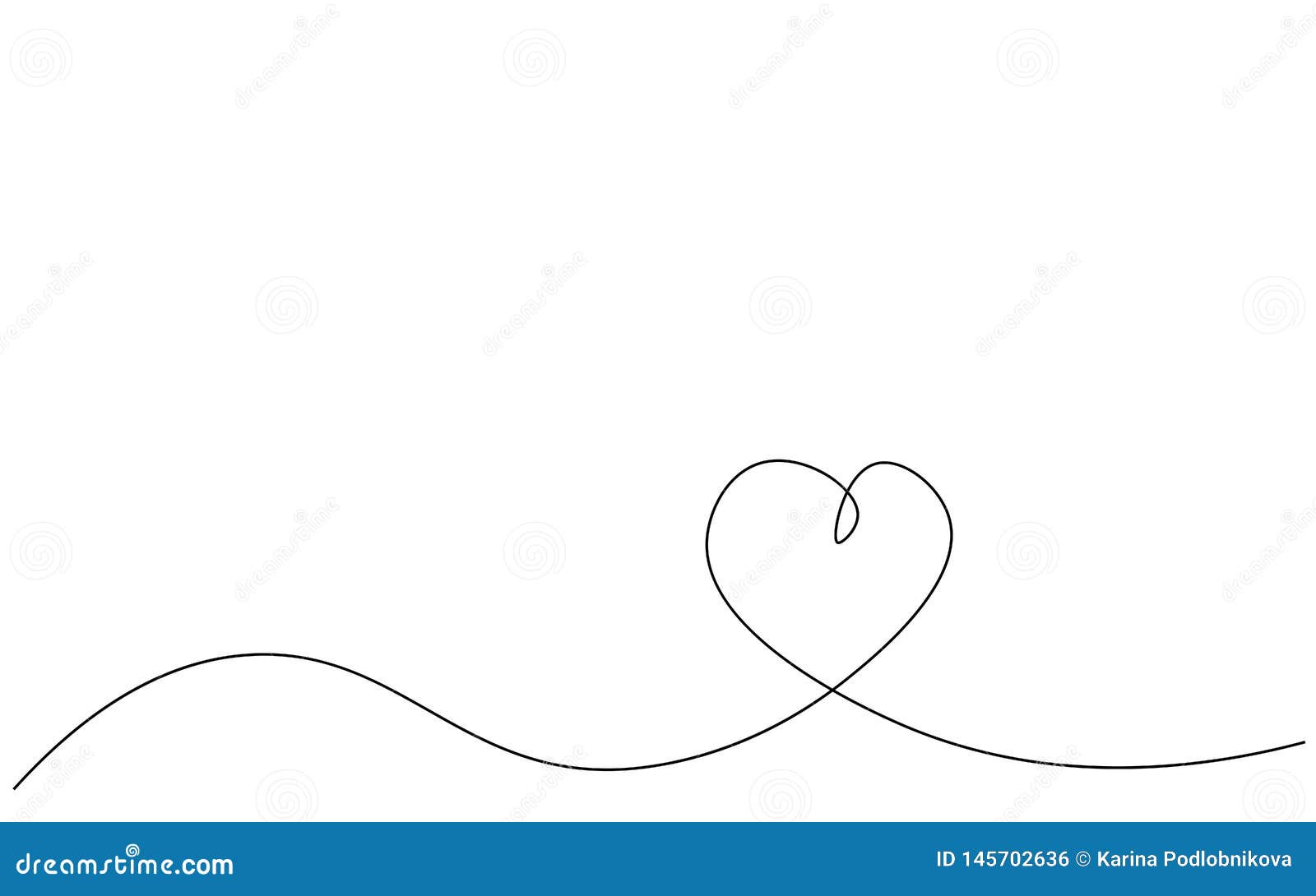 Heart Shape One Line Drawing Vector Illustration Stock Vector ...