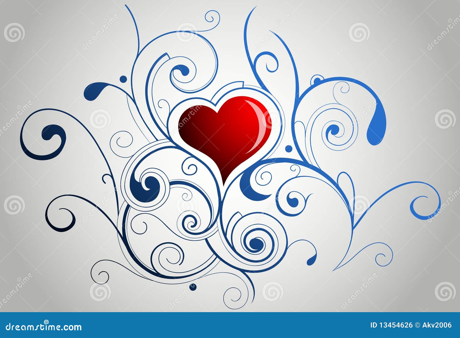 Heart shape ornaments stock vector. Illustration of design - 13454626