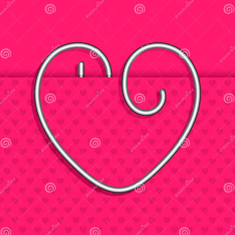 Heart Shape Paper Clip stock vector. Illustration of graphic - 25598978