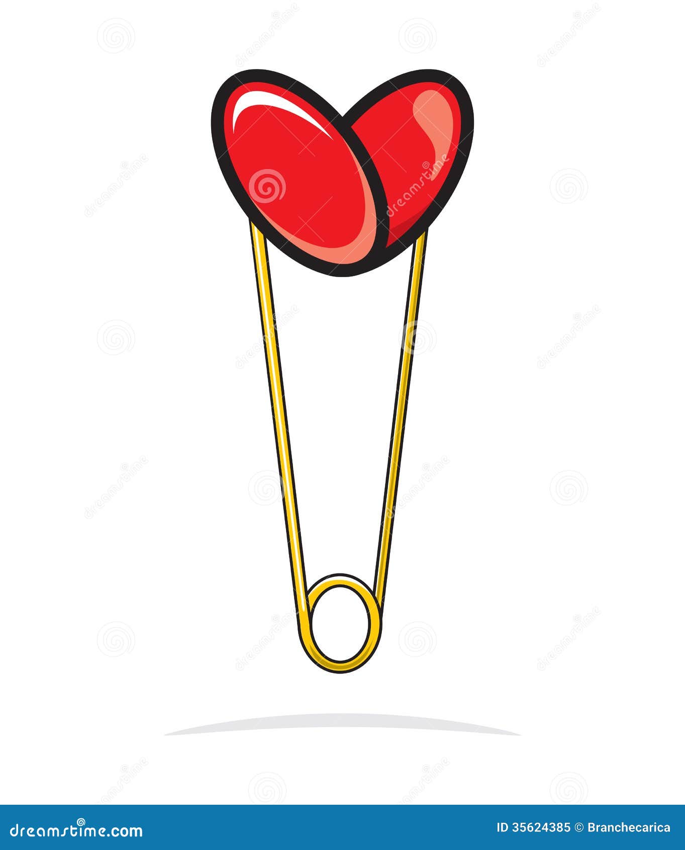 Heart shape paper clip stock vector. Illustration of attach - 35624385