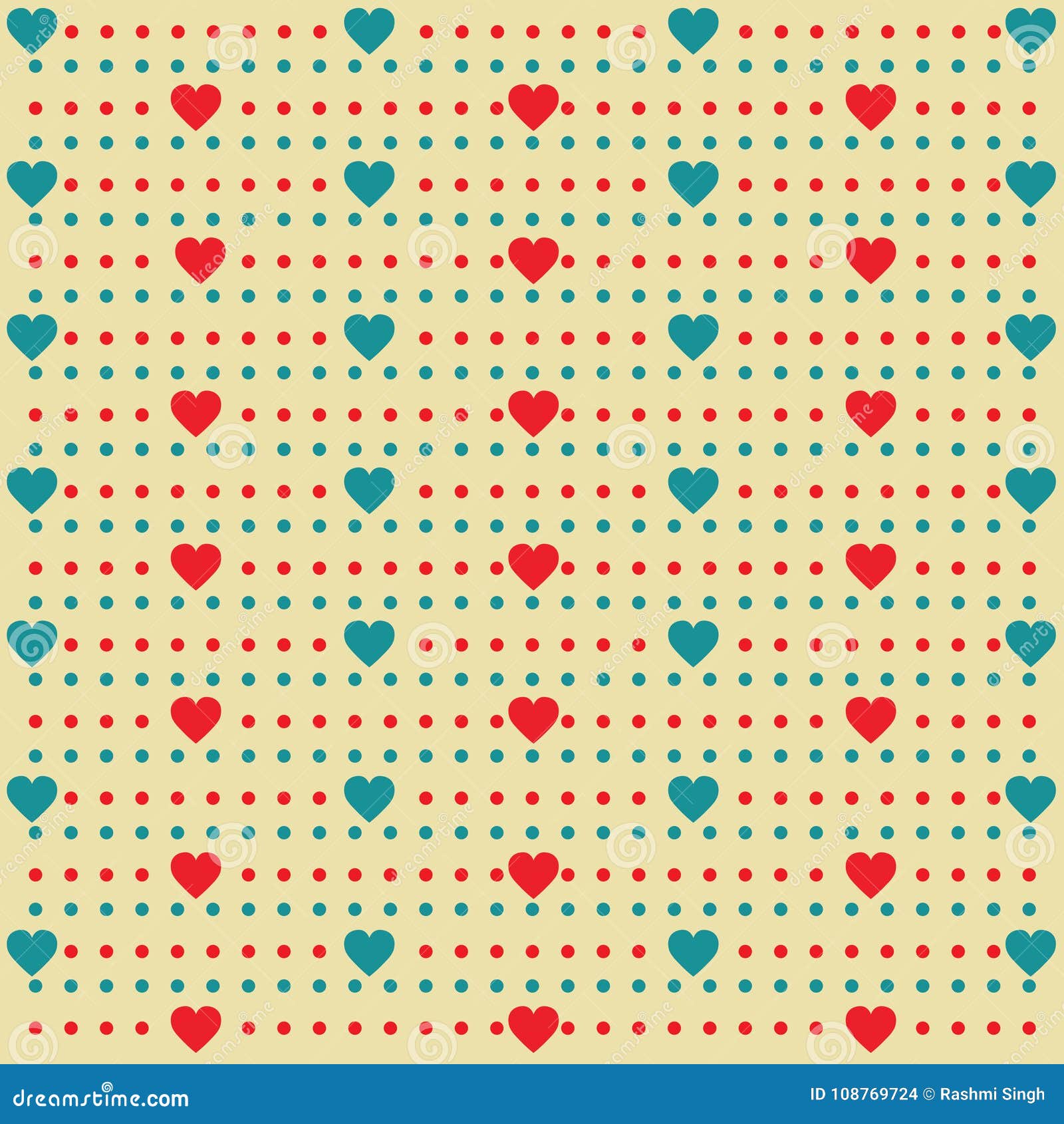 Heart Shape Pattern with Dots Background - Vector Illustration Stock ...