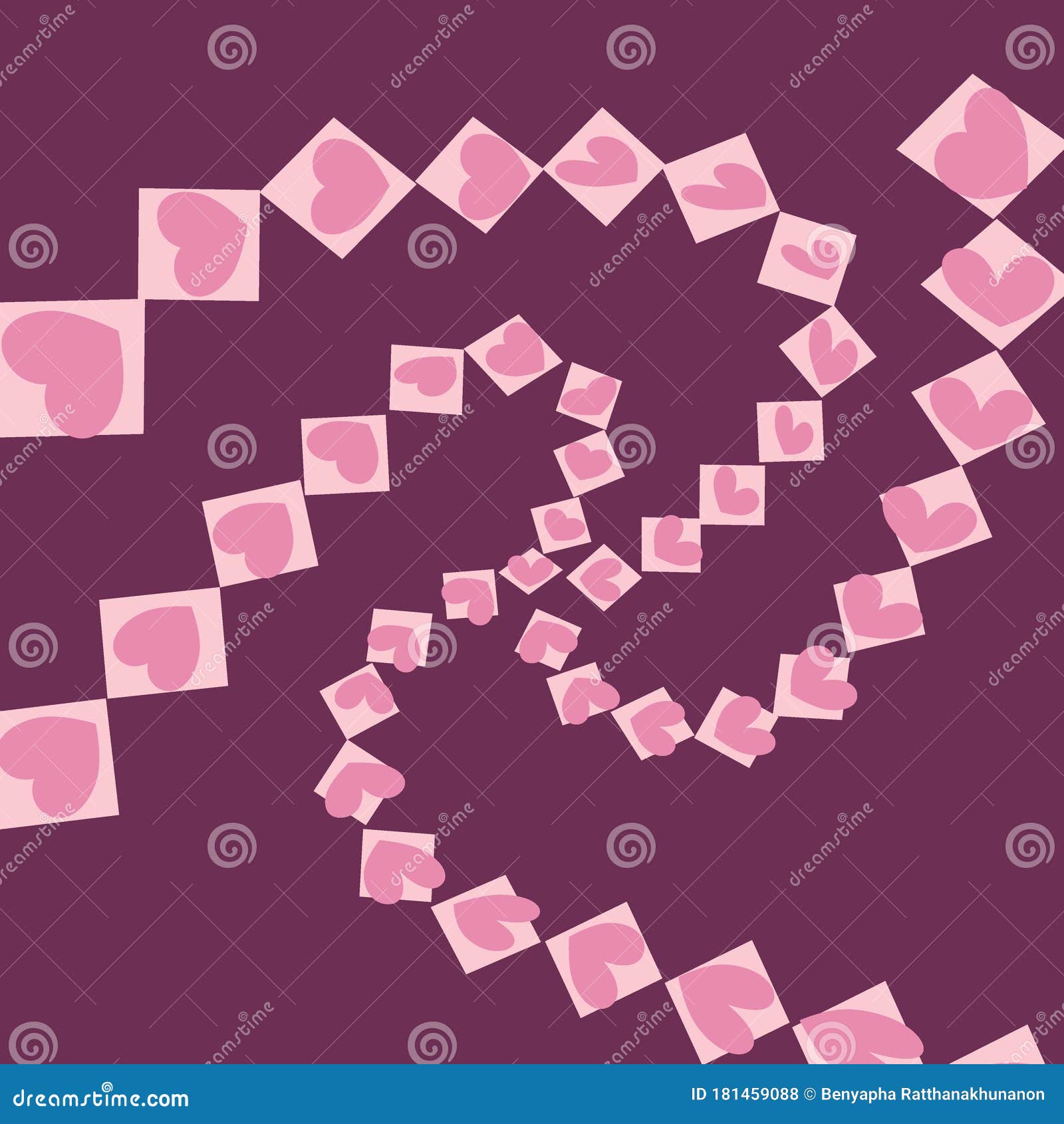 The Heart Shape is on a Pink Square. from the Midpoint Splitting into ...