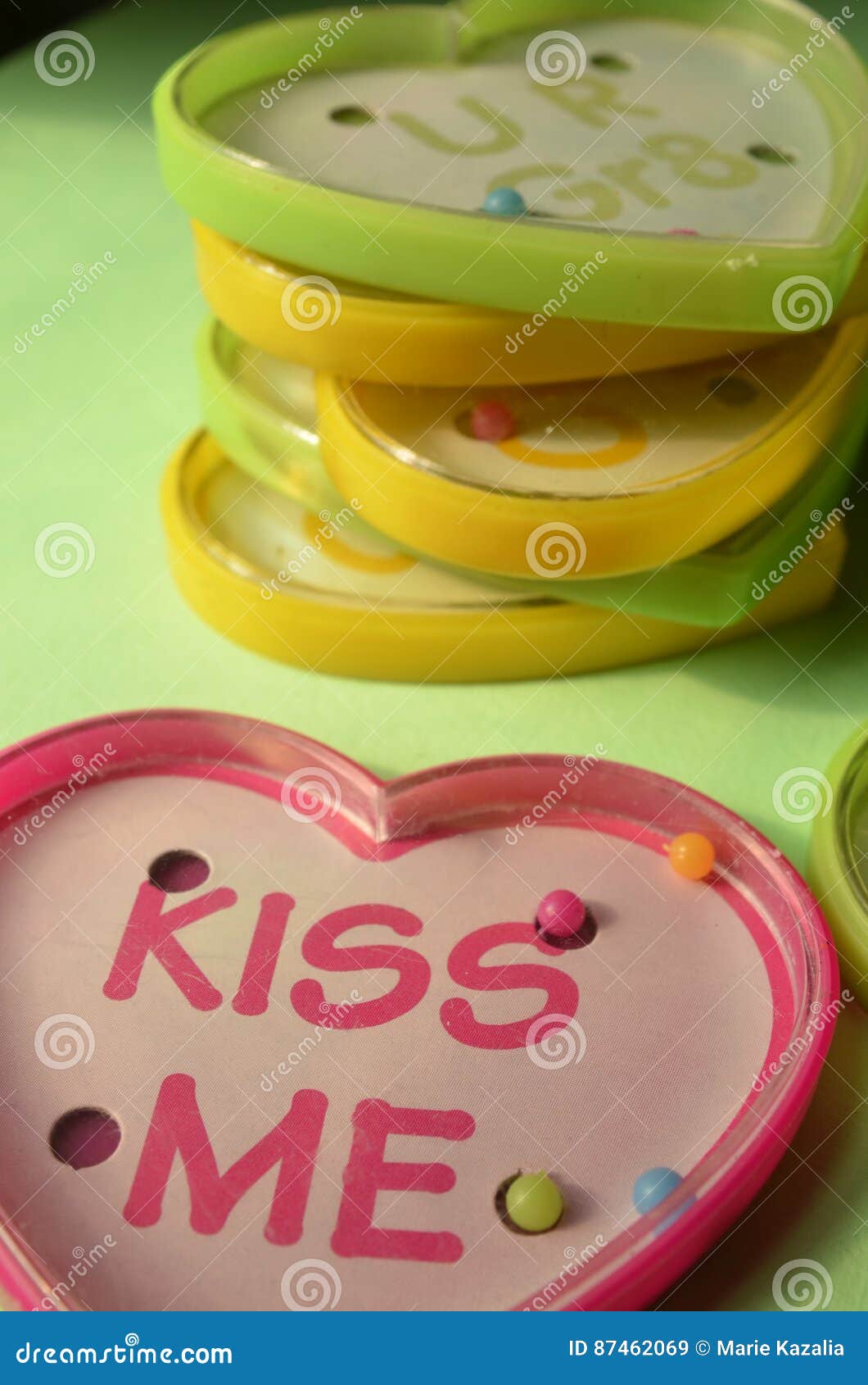 Heart Shape Plastic Toy Bead Games with Text Editorial Stock Image ...