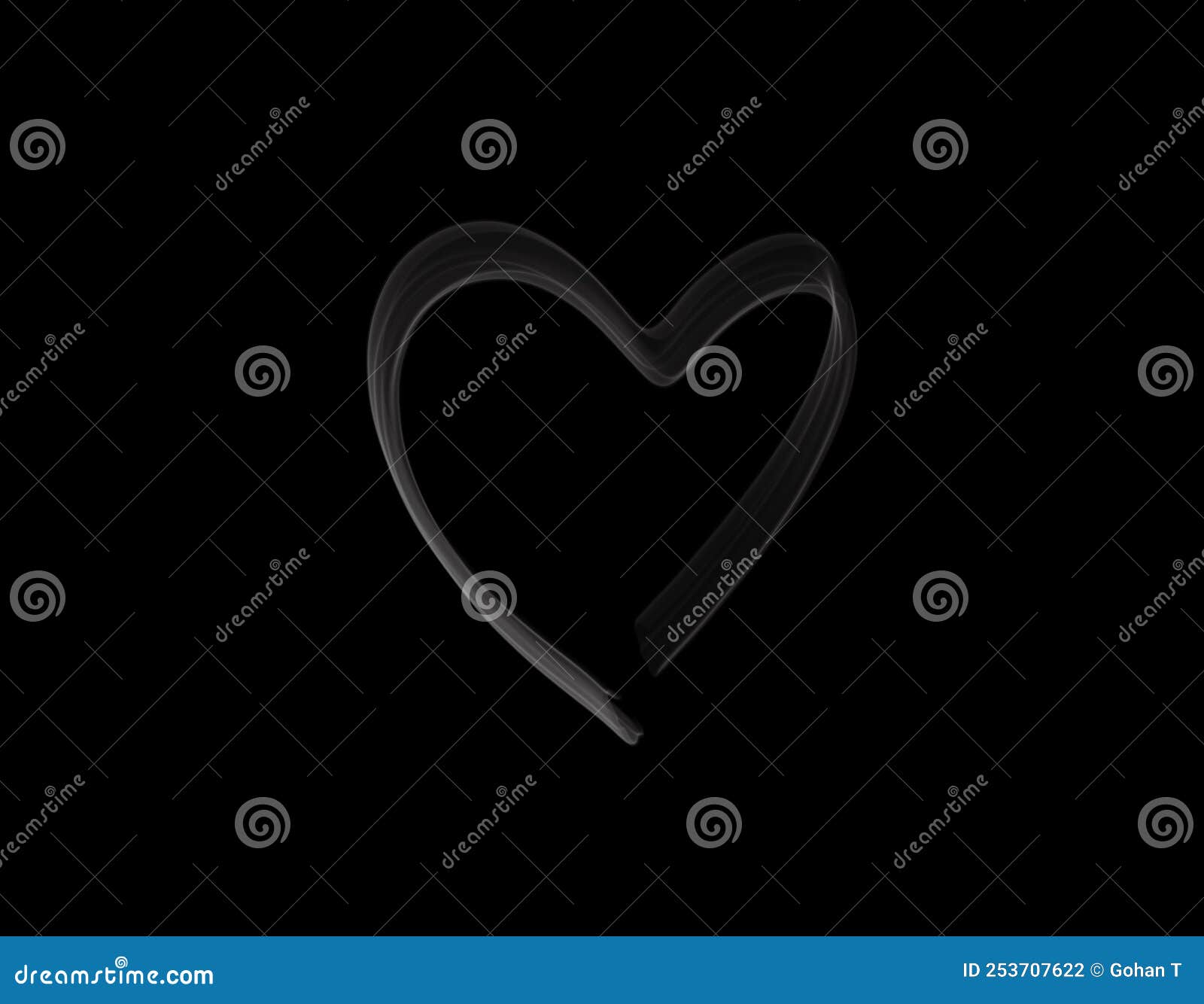 Heart Shape of Realistic Smoke on Dark Background Ep07 Stock ...