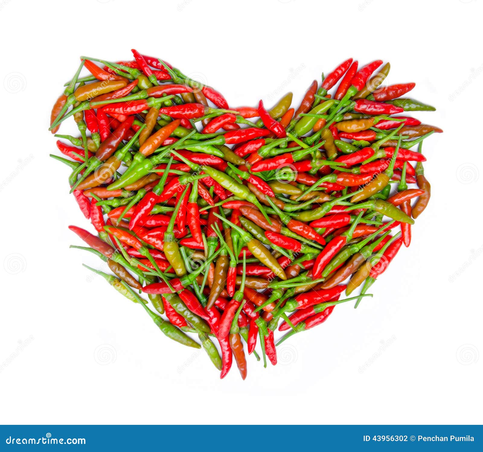 Heart Shape of Red Spicy Chili Stock Photo - Image of fiery, flavor ...