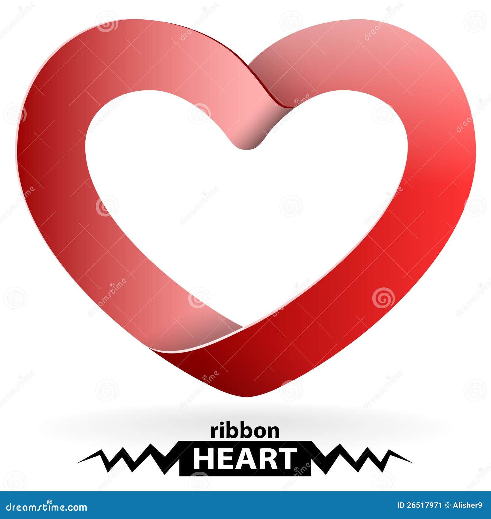 Heart shape ribbon stock vector. Illustration of love - 26517971