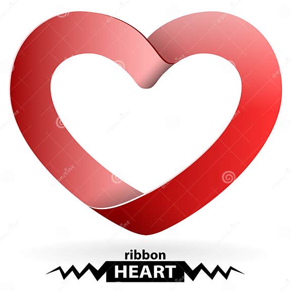Heart shape ribbon stock vector. Illustration of love - 26517971