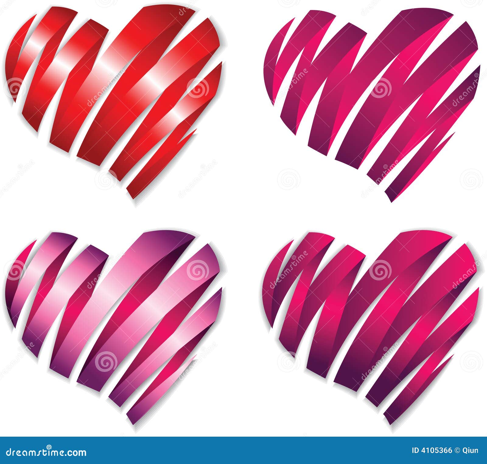 Heart Shape Ribbon stock vector. Illustration of vector - 4105366