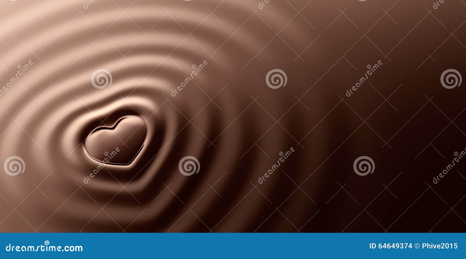 Heart Shape Ripples on Chocolate Stock Illustration - Illustration of ...