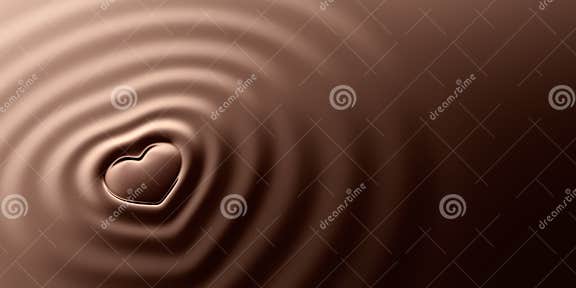 Heart Shape Ripples on Chocolate Stock Illustration - Illustration of ...