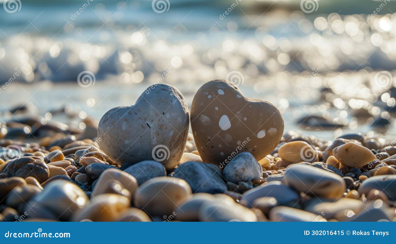Heart Shape Rocks on the Romantic Beach Stock Image - Image of outdoor ...