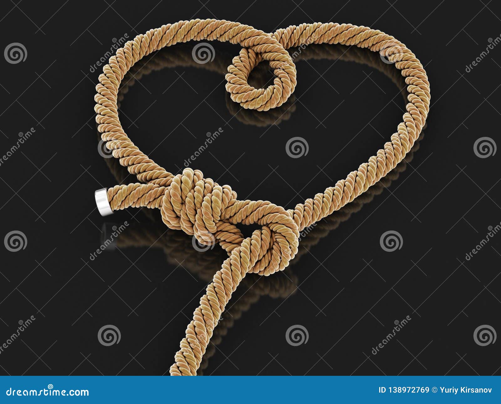 Heart Shape from Rope. Image with Clipping Path Stock Illustration ...