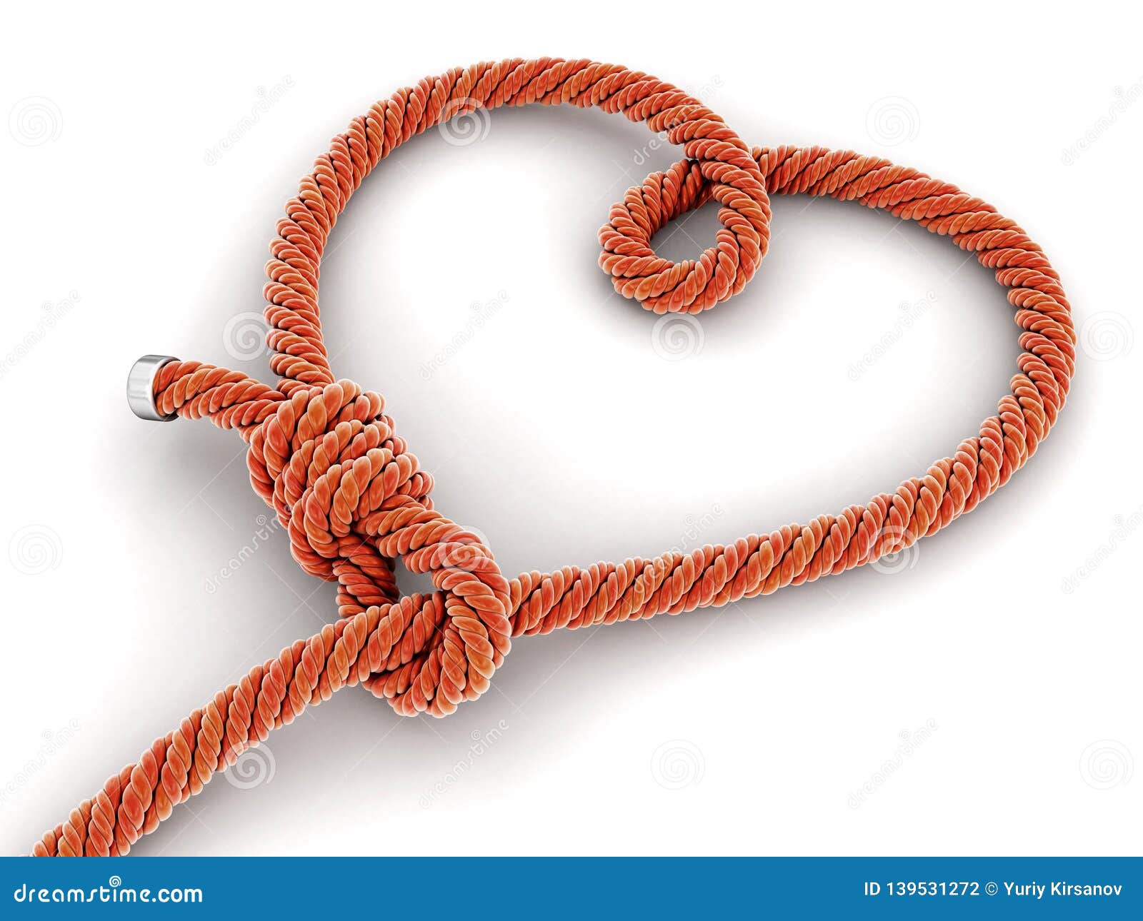 Heart Shape from Rope. Image with Clipping Path Stock Illustration ...