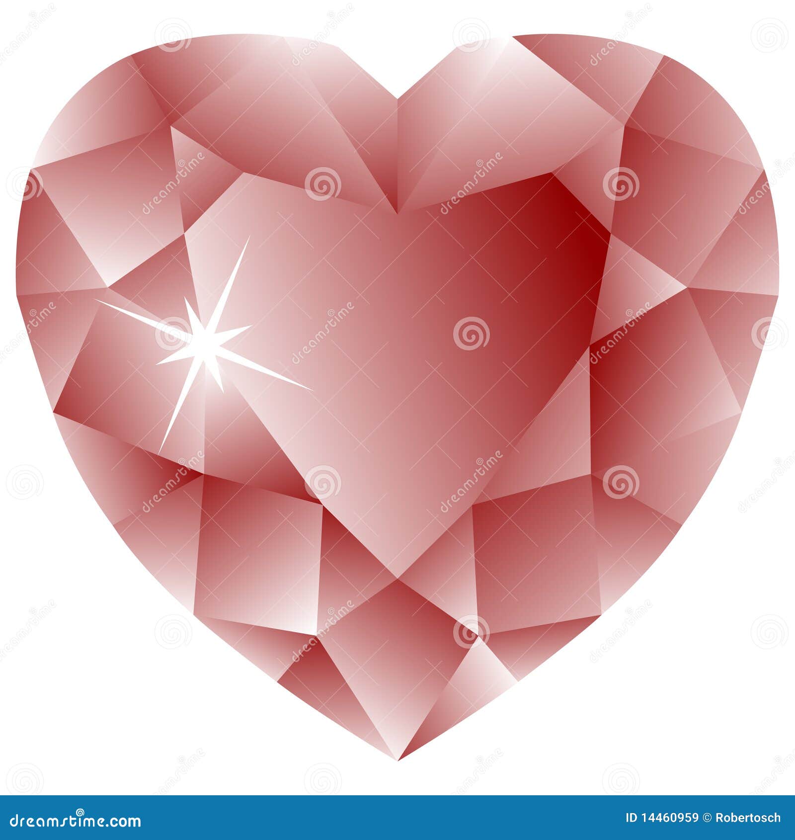 Heart Shape Ruby Against White Stock Vector - Illustration of bright ...