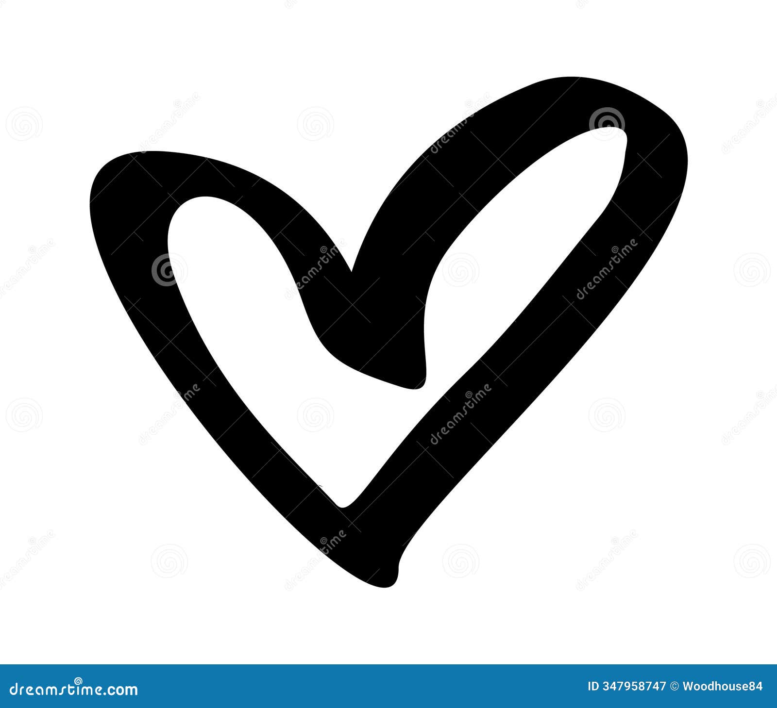 Heart Shape Scribble Hand Drawn Stock Illustration - Illustration of ...