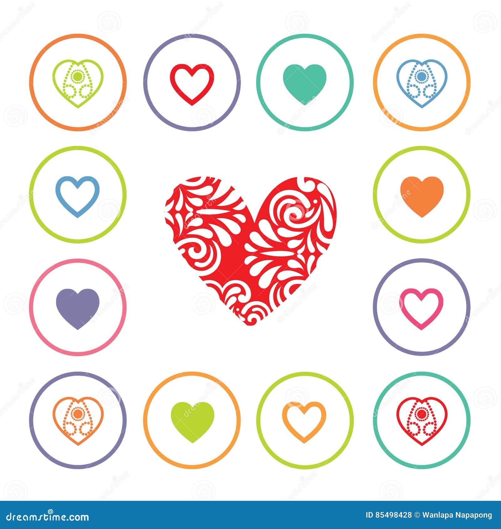 Heart shape set design stock vector. Illustration of celebrate - 85498428