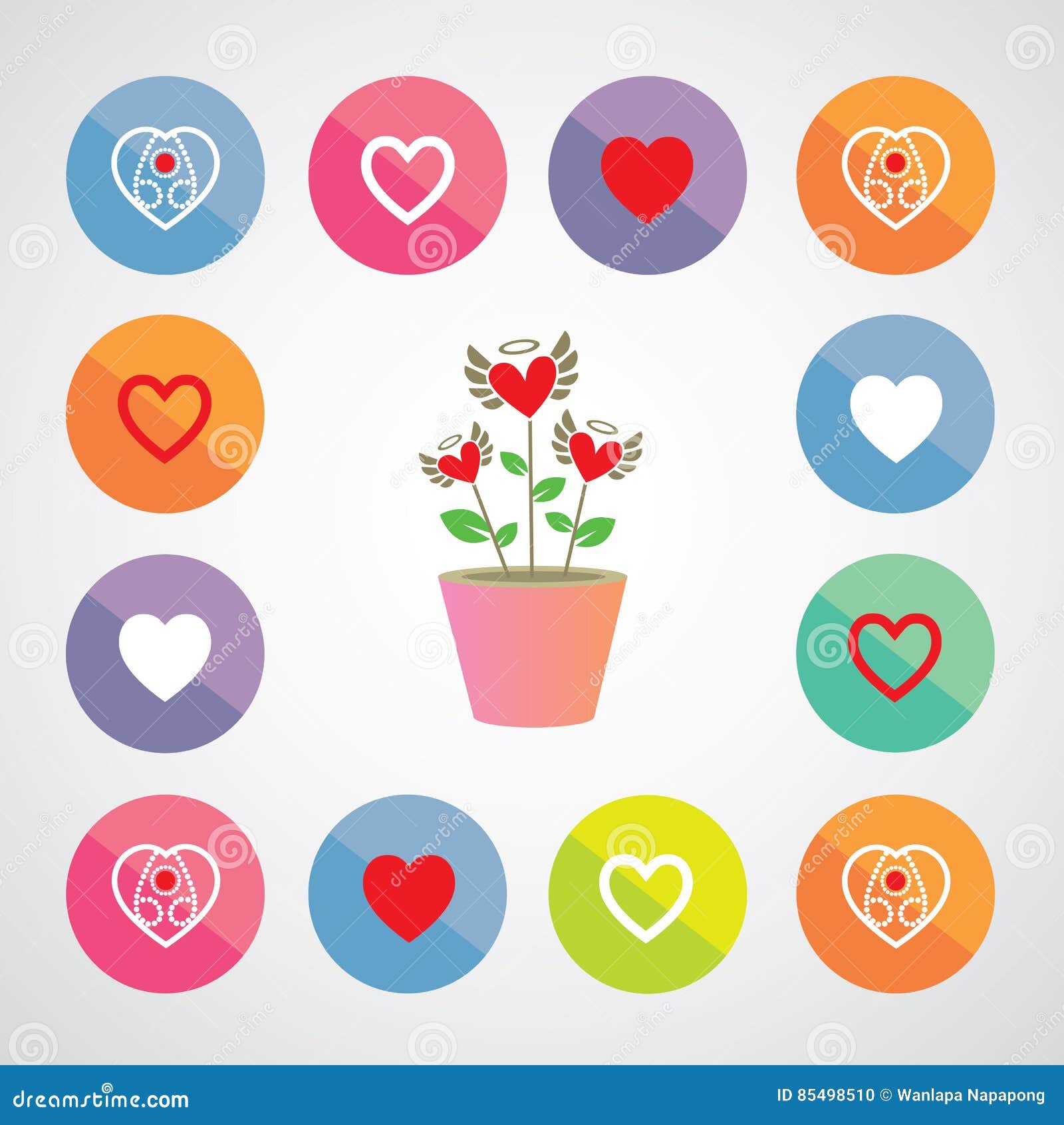 Heart shape set design stock vector. Illustration of love - 85498510