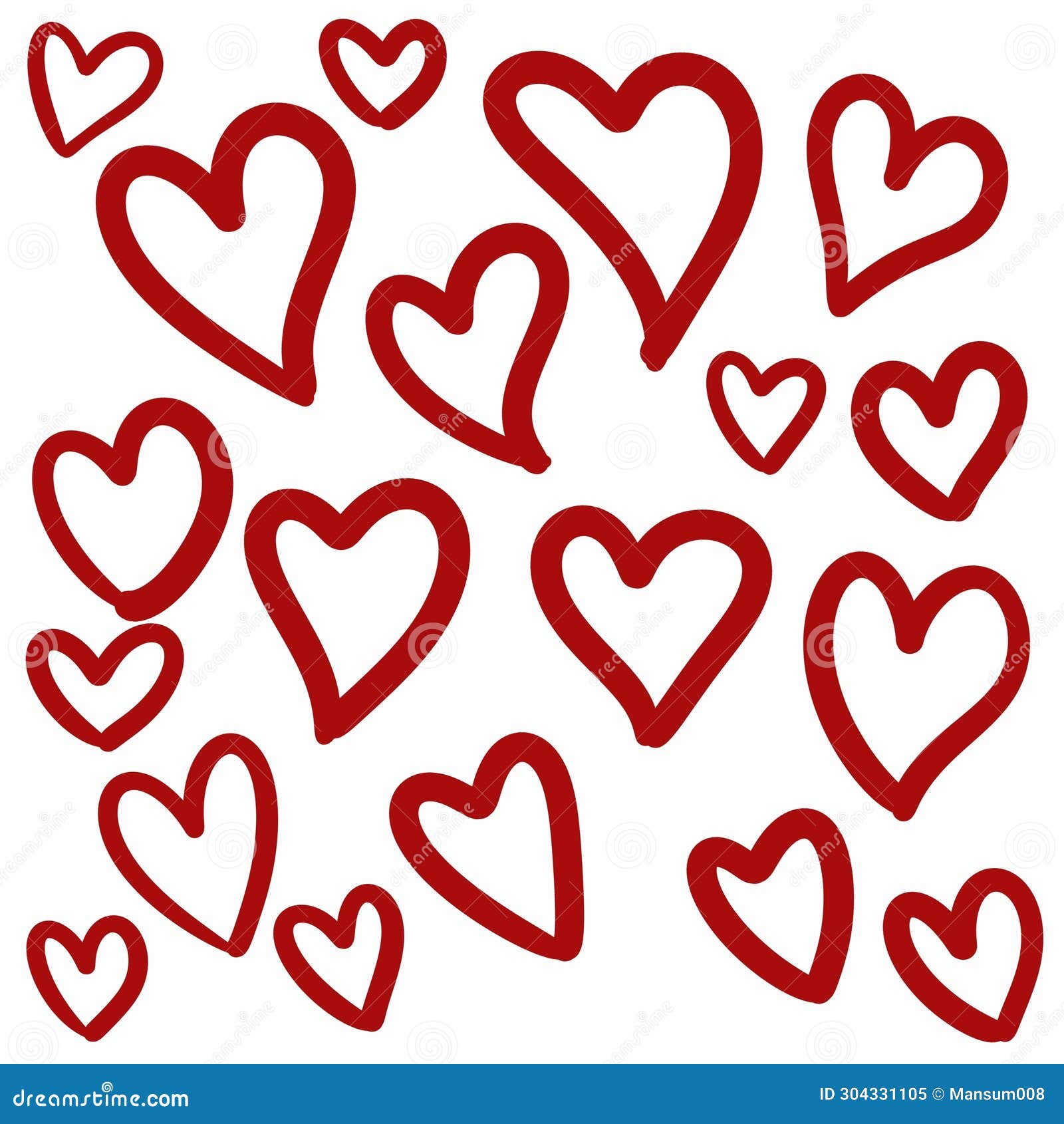 Heart Shape Set. Illustration Isolated on White Background Stock ...