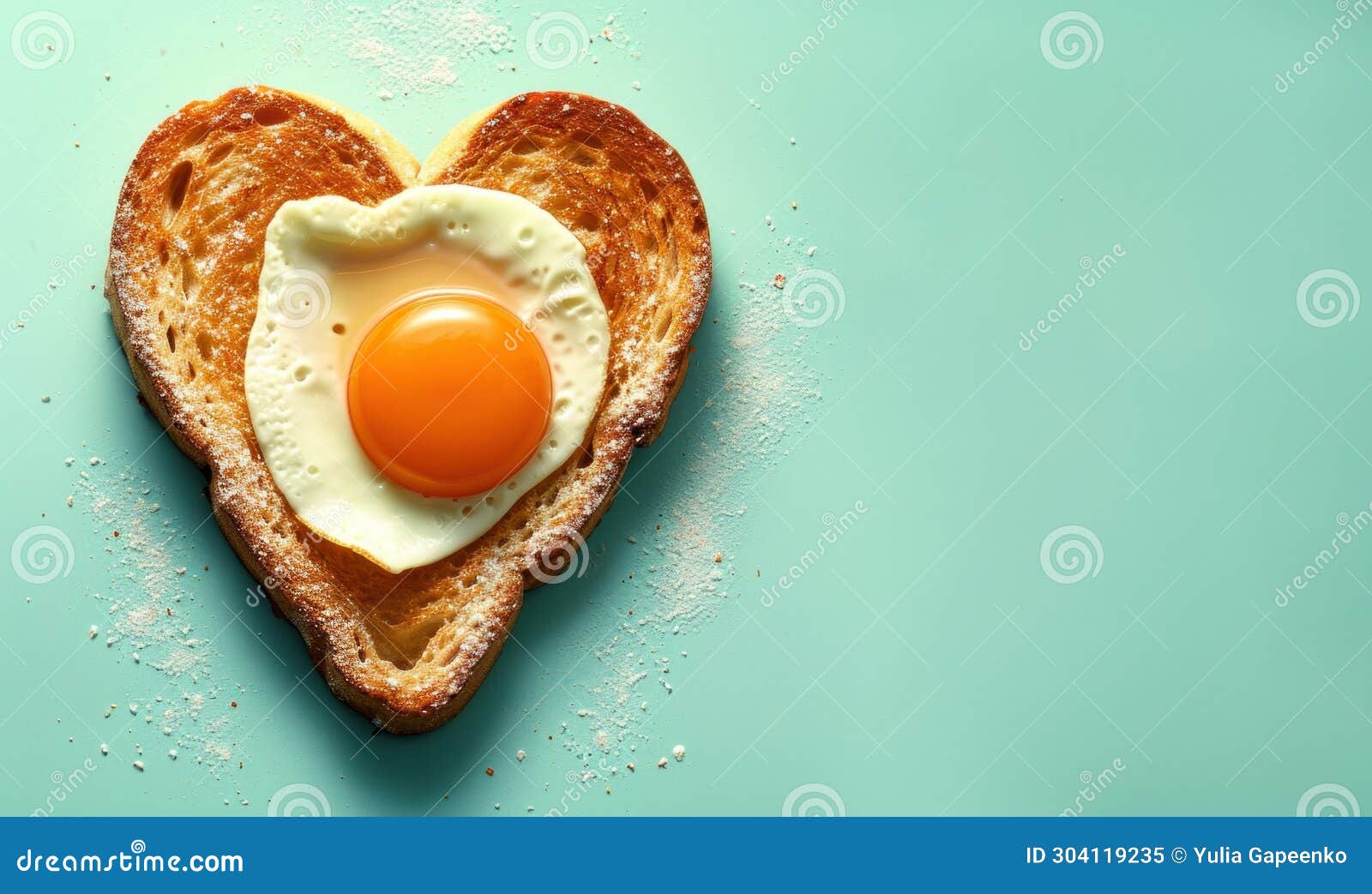 Heart Shape Shaped Bread with Bread and Egg, for Breakfast, Healthy ...