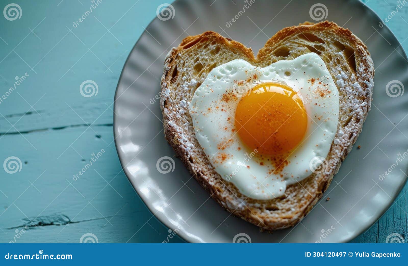 Heart Shape Shaped Bread with Bread and Egg, for Breakfast, Healthy ...