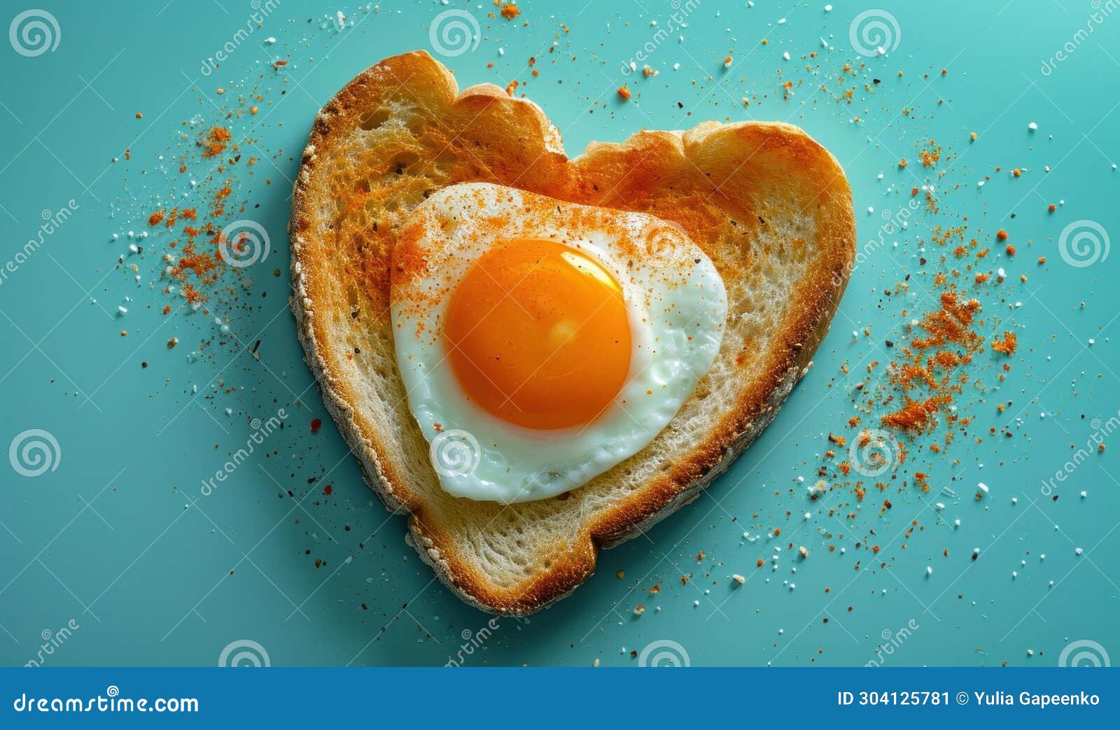 Heart Shape Shaped Bread with Bread and Egg, for Breakfast, Healthy ...