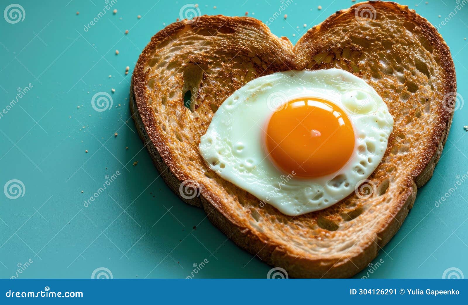Heart Shape Shaped Bread with Bread and Egg, for Breakfast, Healthy ...