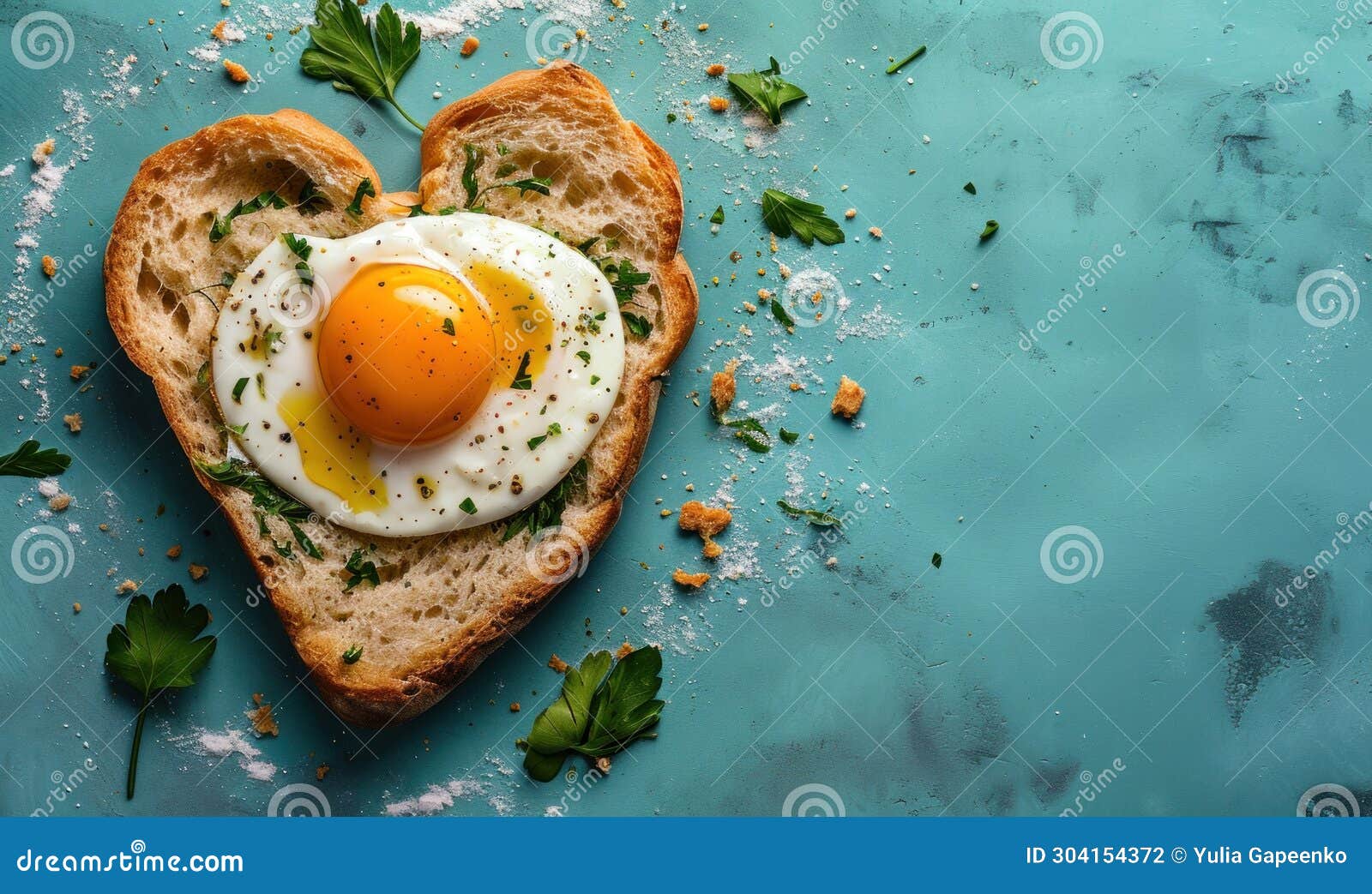 Heart Shape Shaped Bread with Bread and Egg, for Breakfast, Healthy ...