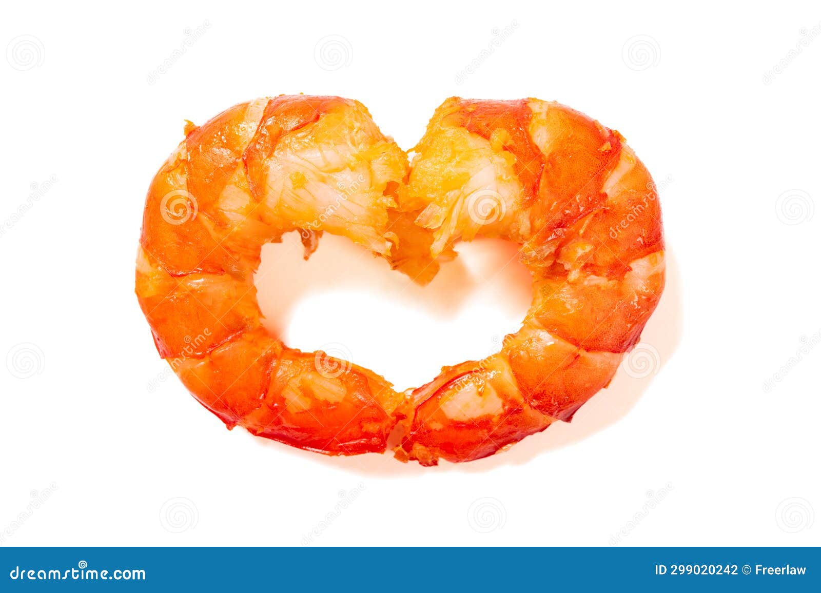 Heart Shape Shrimps on White Background Stock Photo - Image of snack ...