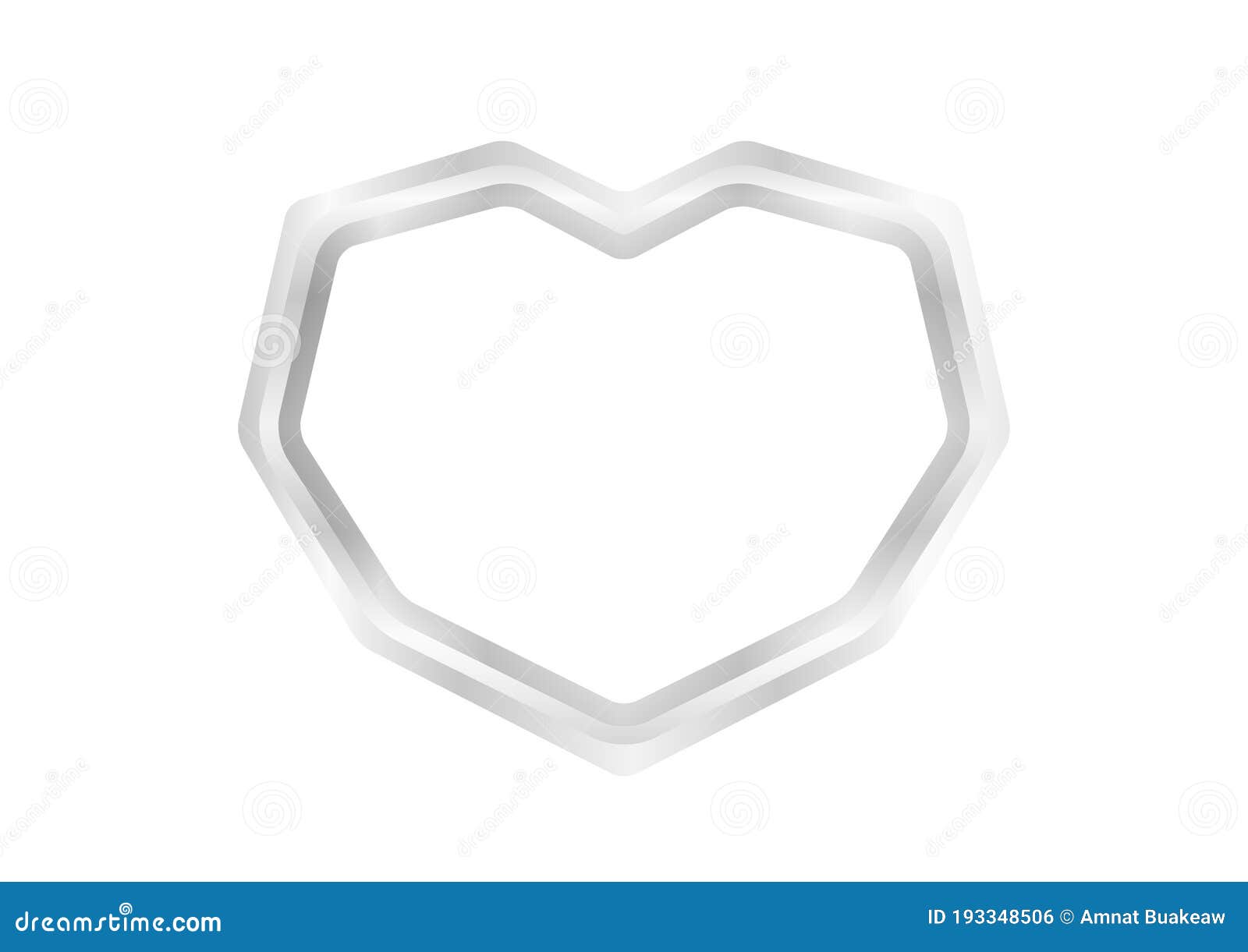 Heart Shape Silver Frame Isolated on White for Copy Space, Luxury ...